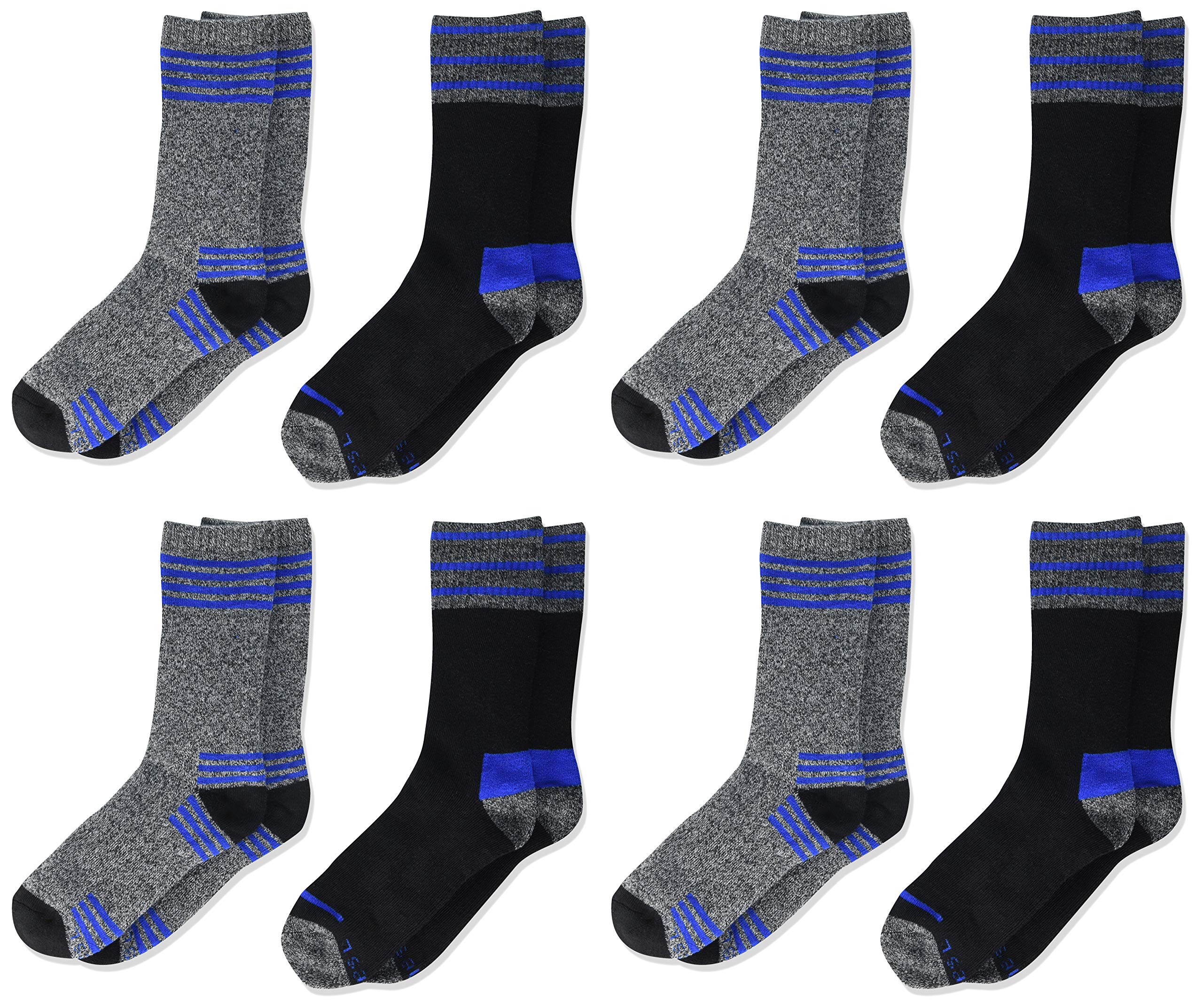Hanes boys 4-pair Pack Outdoor Socks, Blue Stripe, Medium US