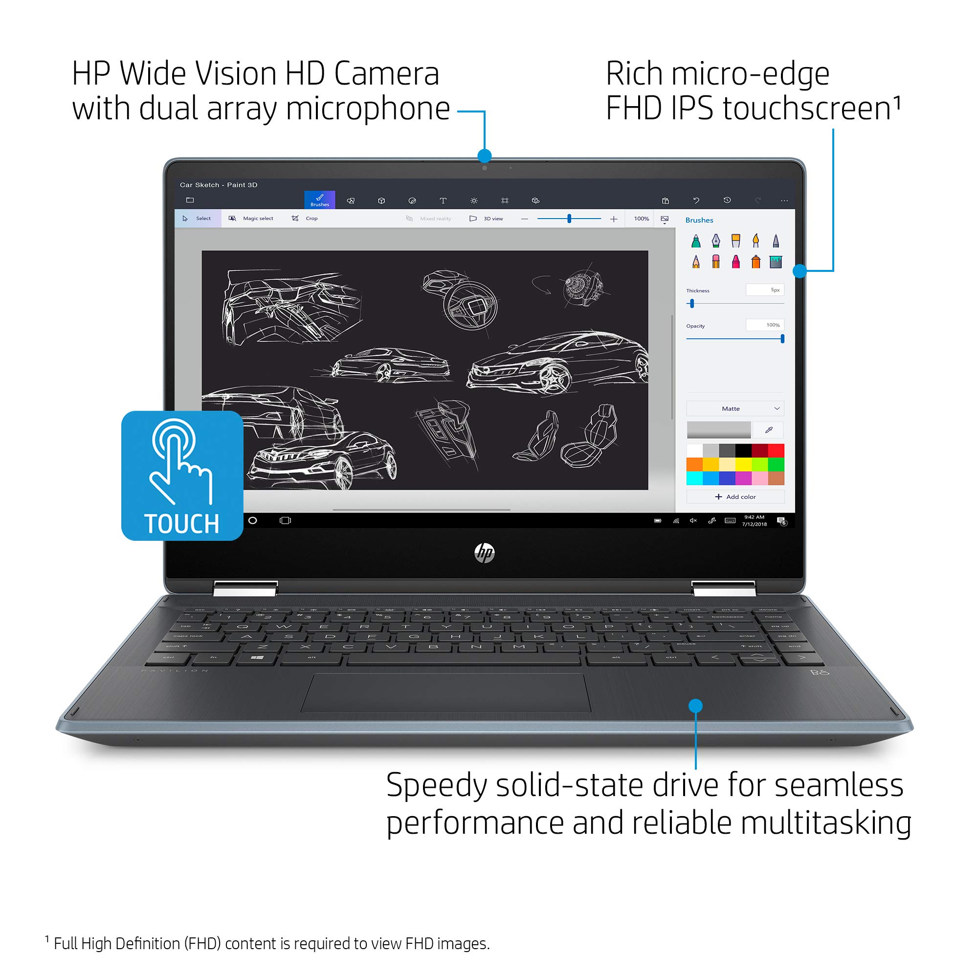HP Pavilion 14" FHD IPS Touch Screen Student and Family Laptop, Intel Core i5-1035G1, WiFi 6, Google Classroom, 32GB DDR4 RAM, 1024GB SSD, Bundle with Stylus Pen, Windows 10, Cloud Blue