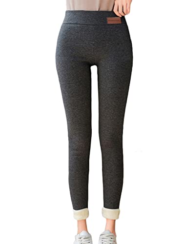 Jenkoon Womens Warm Fleece Sherpa Lined Sweatpants Drawstring Athletic Jogger Pant Trousers(Grey-3,XS)