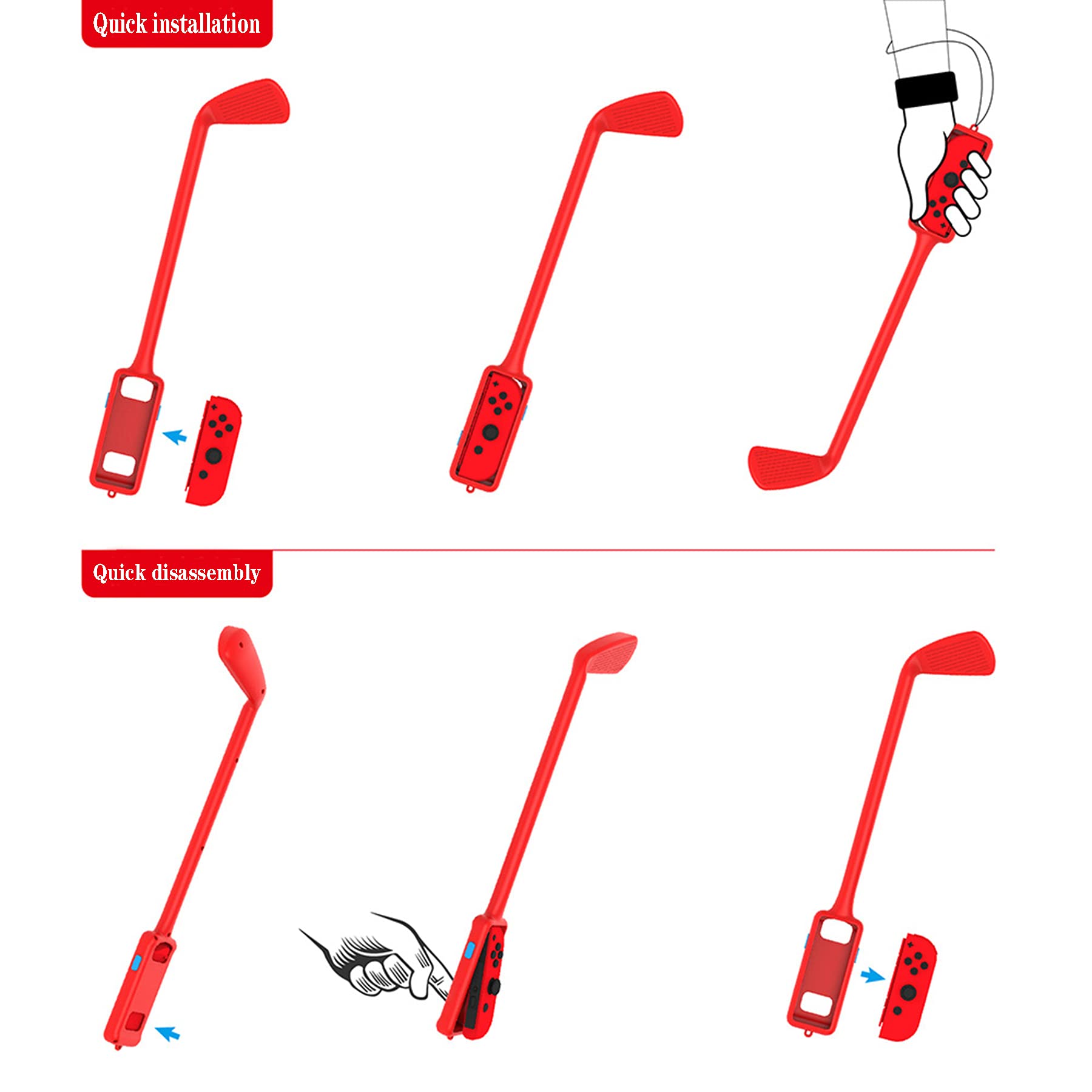 Golf Clubs for Mario Golf Rushing Somatosensory Game Grip Golf Switch NS Somatosensory Cue with Left and Right Handle For N-Switch Joypad Handle Grip Game Accessories
