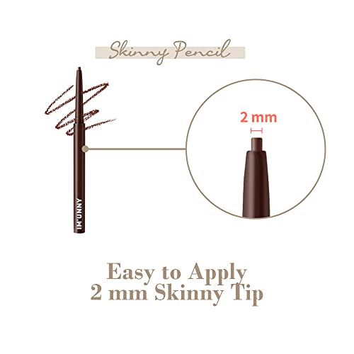 IM UNNY Skinny Fit Slim Eyeliner Pencil S04. Red Brown, All Day Waterproof, Smooth Easy Drawing Long Lasting Gel Soft Touch Vivid Color,1 Count Korean Makeup