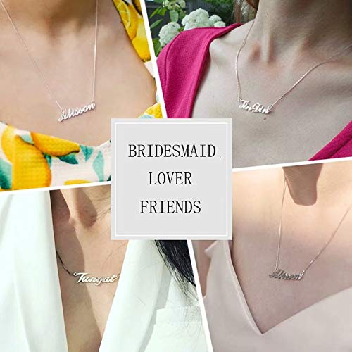 Hidepoo Jasmine Necklace - 18K Gold Plated Name Necklace Jasmine for Women Jewelry