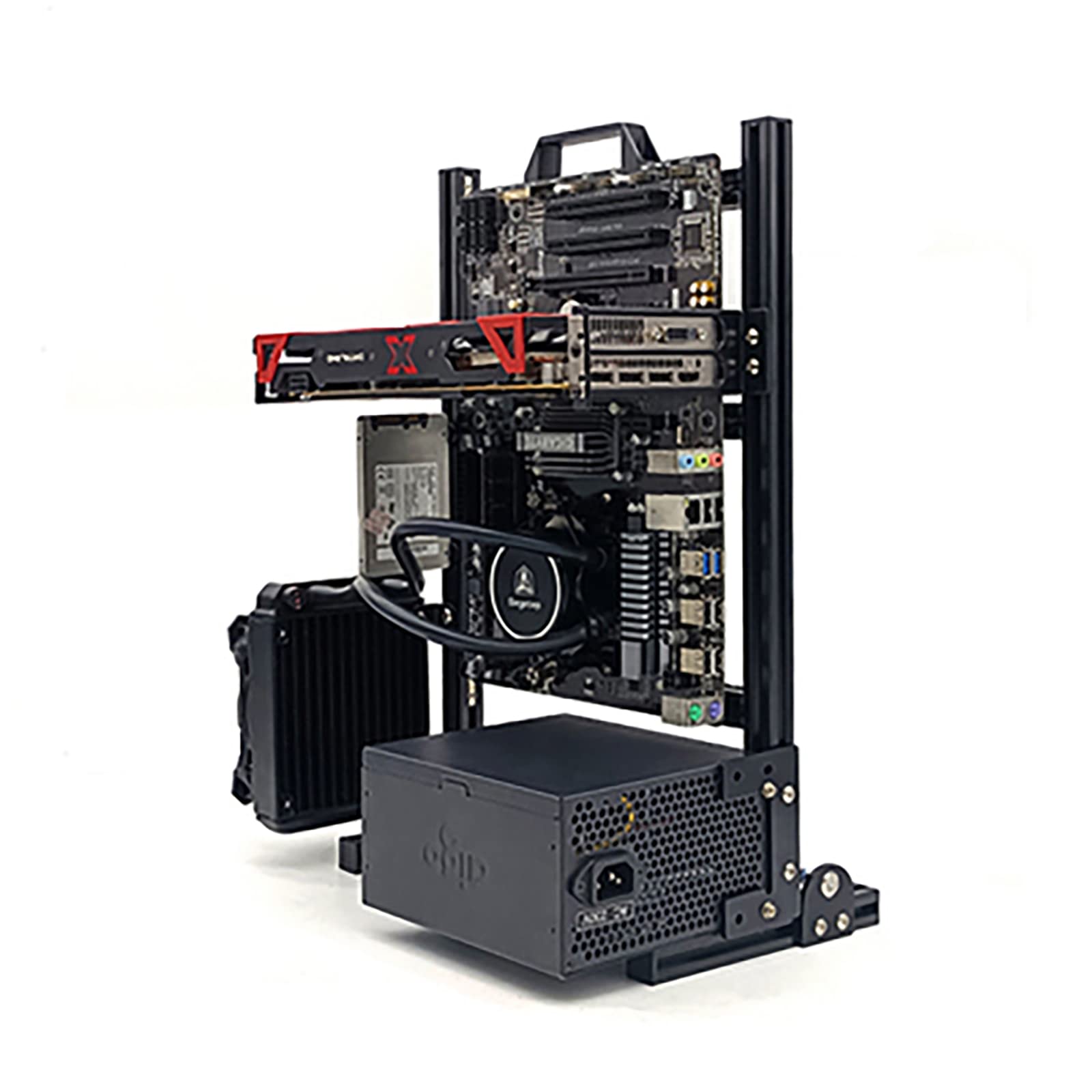 Matx Itx Pc Test Bench Motherboard Stand Open Frame Air Pc Case Test Bench Vertical Water Cooling Aluminum Support Vertical Horizontal Wall Hanging