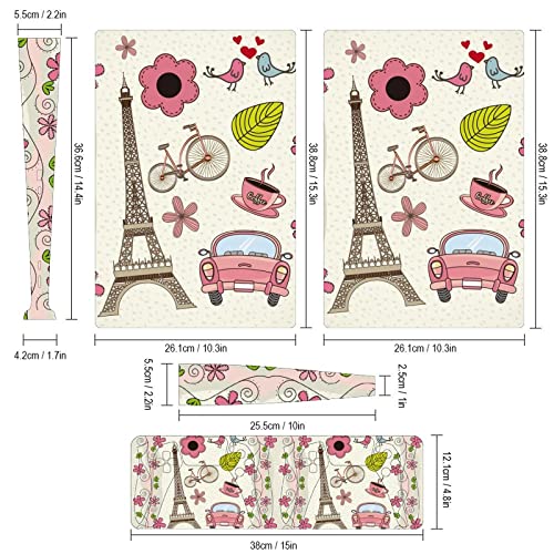 Love Paris Full Protective Skin Cover Design Wrap Decal Sticker Compatible with PS5 Digital Edition Console and Controller