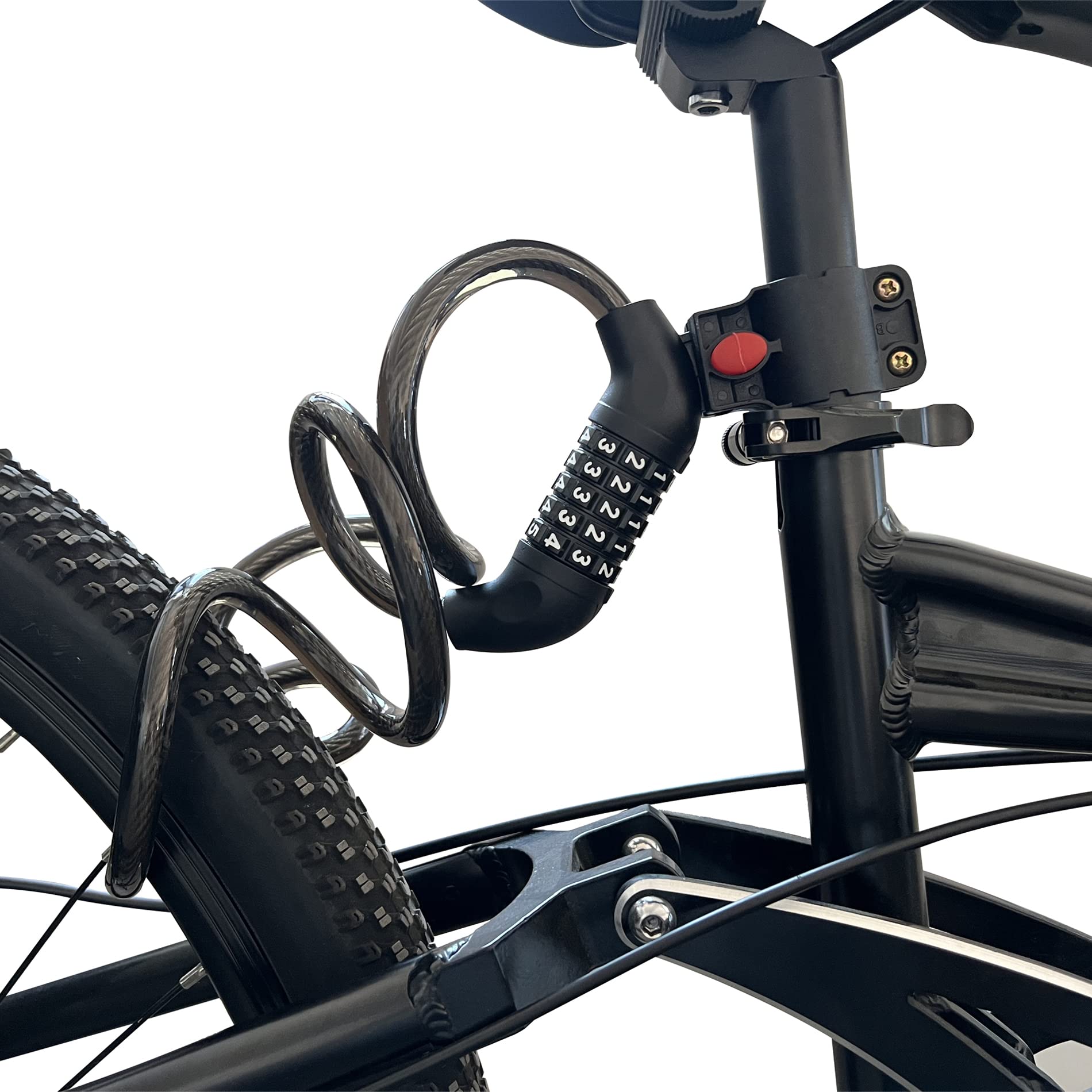 JIETA Cable Bike Lock,5 Digit Resettable Combination Codes,4feet (120cm) Long Bicycle Locks with Mounting Bracket,Black 4FT 11mm