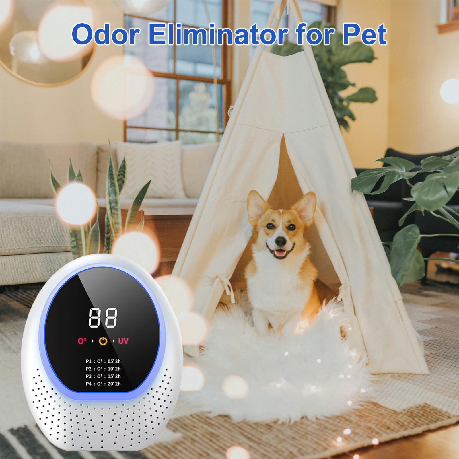 KLVEU Air Purifier for Home,Odor Eliminator Machine for Bedroom,Kitchen,Bathroom and Pets, Odors Removal for New House and Second-Hand Smoke (white), small