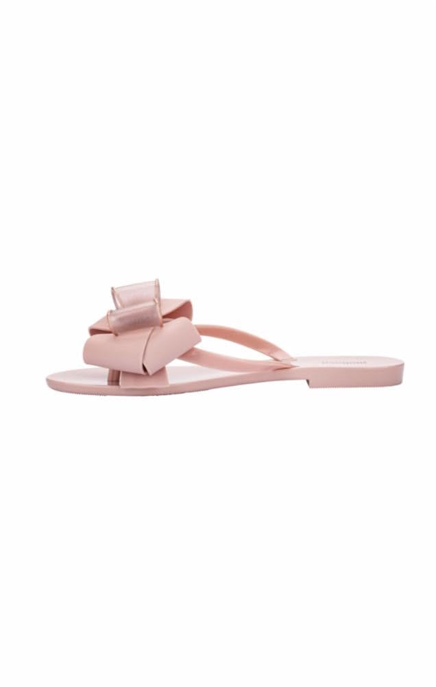 Melissa Womens Harmonic Fab Bow Flats Sandals Natural 6.5