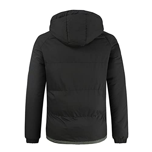 JINLILE Men's Turtle Neck Soft Comfy Tank Tops Basic Pleated Top Ribbed Cuffs Round Neck Warm Hoodie Sweatshirt Black