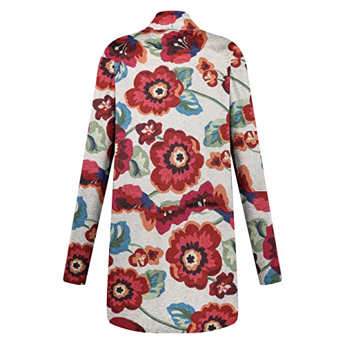 JJHAEVDY Print Cardigan for Women Open Front Long Sleeve Fall Costumes Jackets 2022 Kimono Tassel Loose Cover up