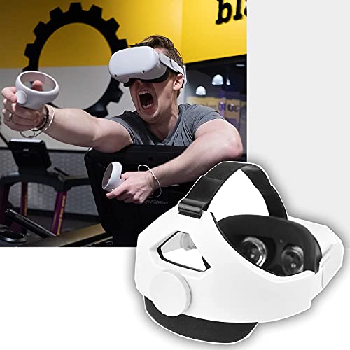 Head Strap for Oculus Quest 2 VR Headset, Gusing Replacement Elite Strap Headset Adjustable Head Band Reduce Head Pressure with Portable Telescopic Band, Soft Comfort Head Cushion, White