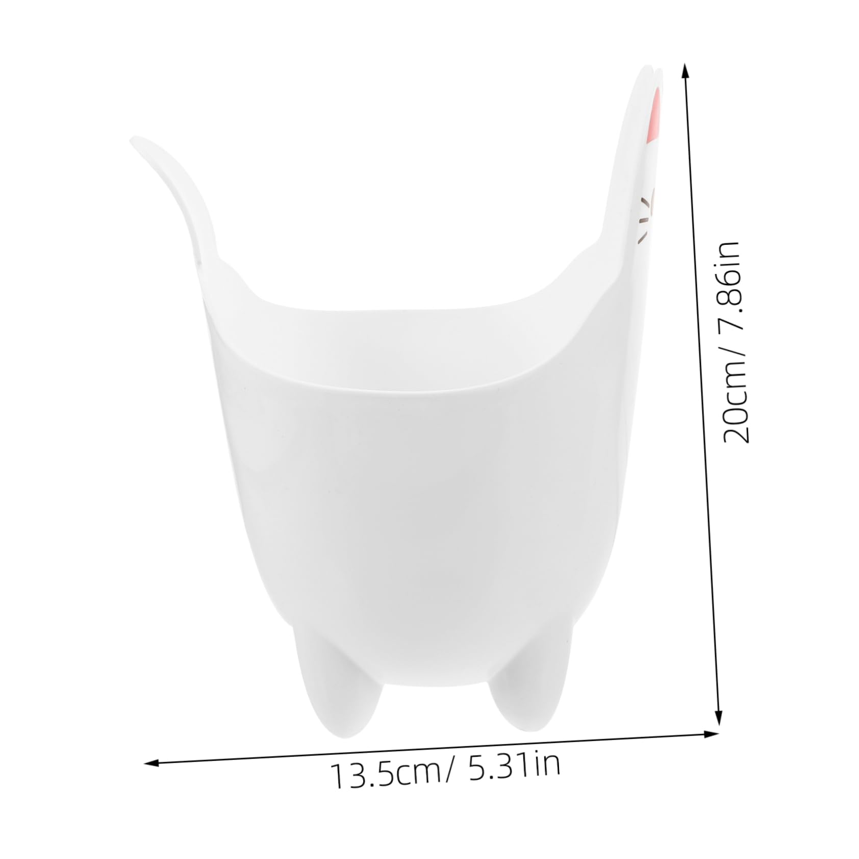 OKUMEYR Cat Shaped Trash Can, Mini Desktop Trash Can with Lid, Plastic, Black, 6.5" x 6.5" x 6.5"