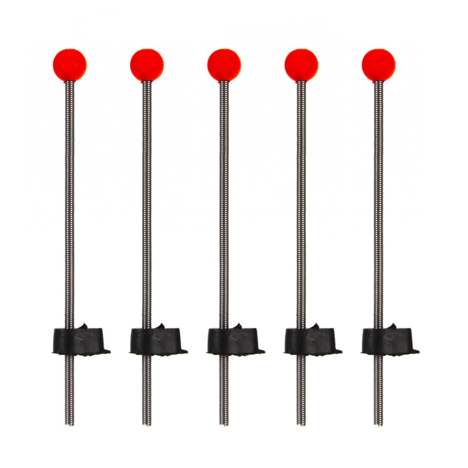 Hislaves Ice Fishing Tool,Winter Outdoor Ice Fishing Rod Tackle Tool with 5Pcs Large/Small Red Ball Spring