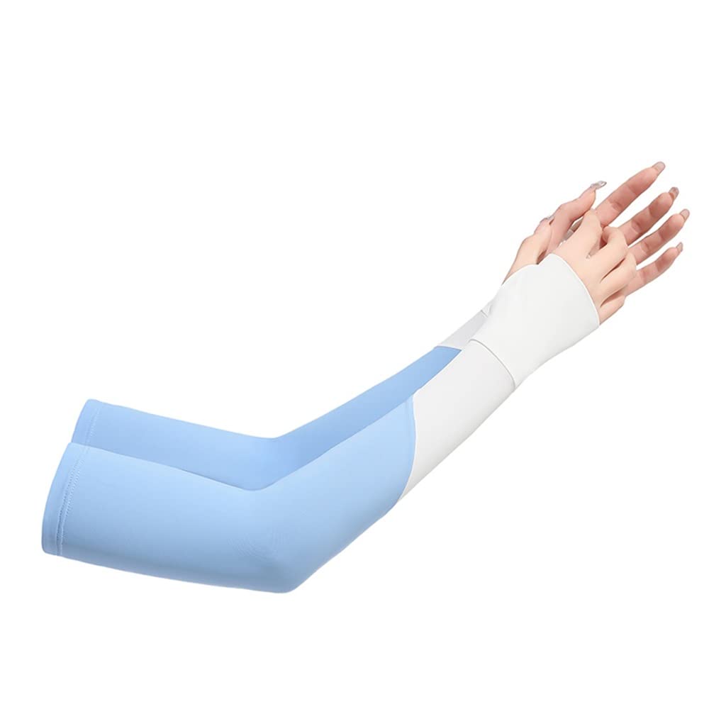 Ice Sleeve Summer Ice Silk Sleeve Sleeve Men and Women Splicing Extended Outdoor Armguard Sleeve (Color : C, Size : One Size)