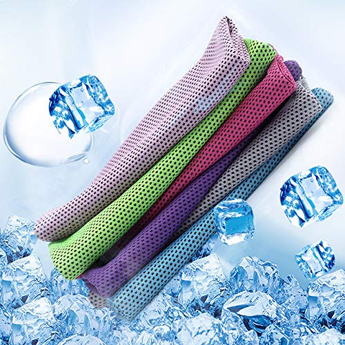 Hauni 6 Packs Cooling Towel,Ice Towel,Cool Towel,Chilly Towel for Sports,Yoga,Neck,Golf,Workout,Gym,Fitness,Travel,Camping