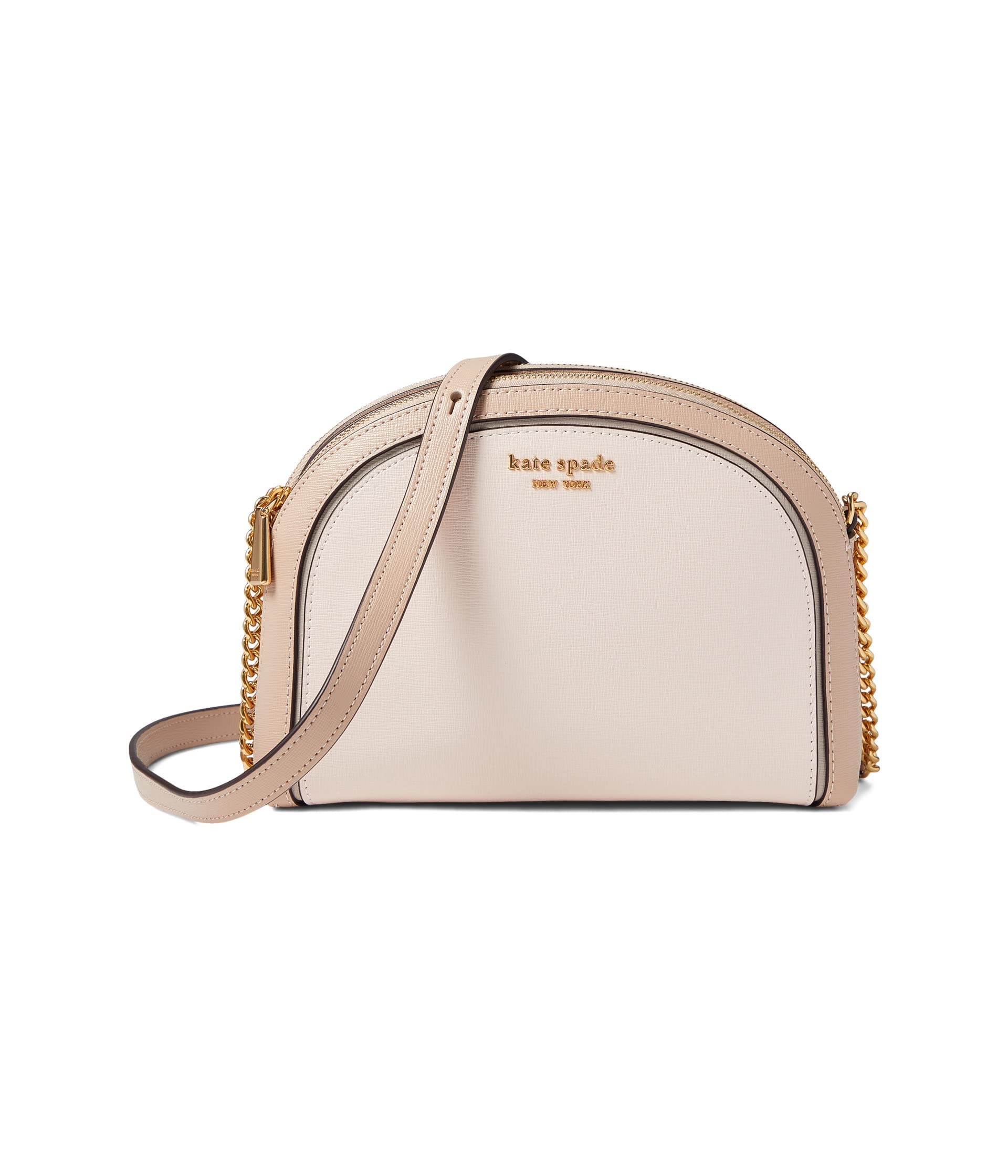 Kate Spade New York Morgan Color-Blocked Saffiano Leather Double Zip Dome Crossbody Pale Dogwood Multi One Size