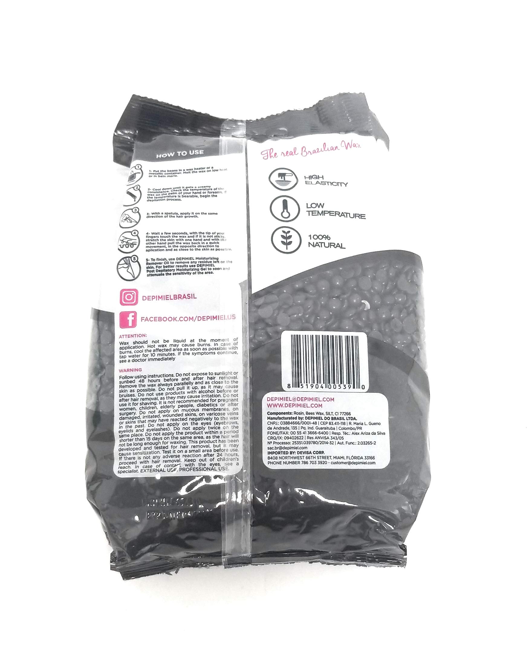 Hard Wax Black Sludge Beans 2.2 Lb for home and Professional use for all types of skin inclusve sensitive skin low temperature. easy application