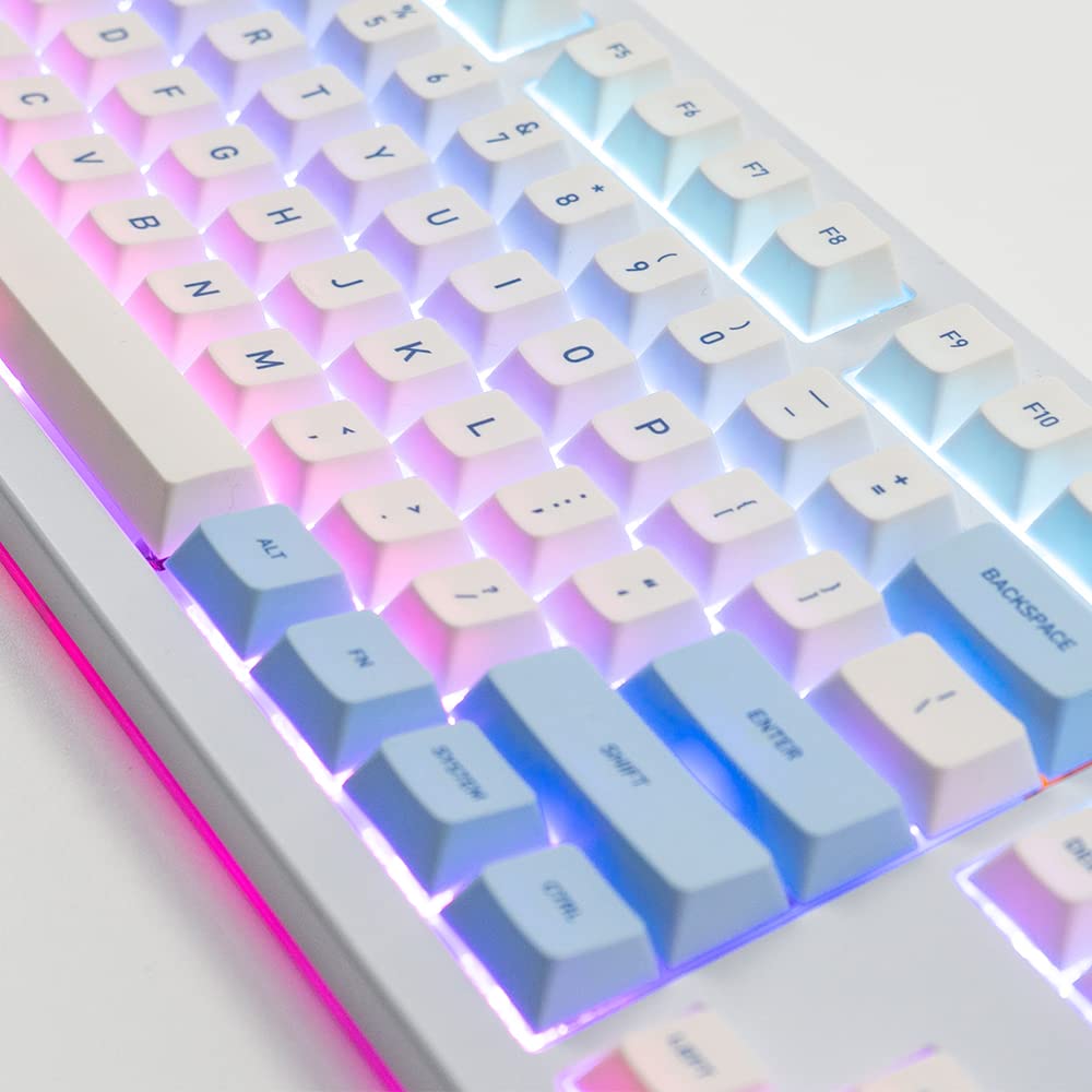 IDOBAO Blue and WhiteKeycaps Pegaso Cherry Profile Thick PBT Dye-Sublimation Keycaps with 95 Keys for Standard 60 65 70 80 90 Layout Cherry MX Mechanical Keyboard Office Gaming
