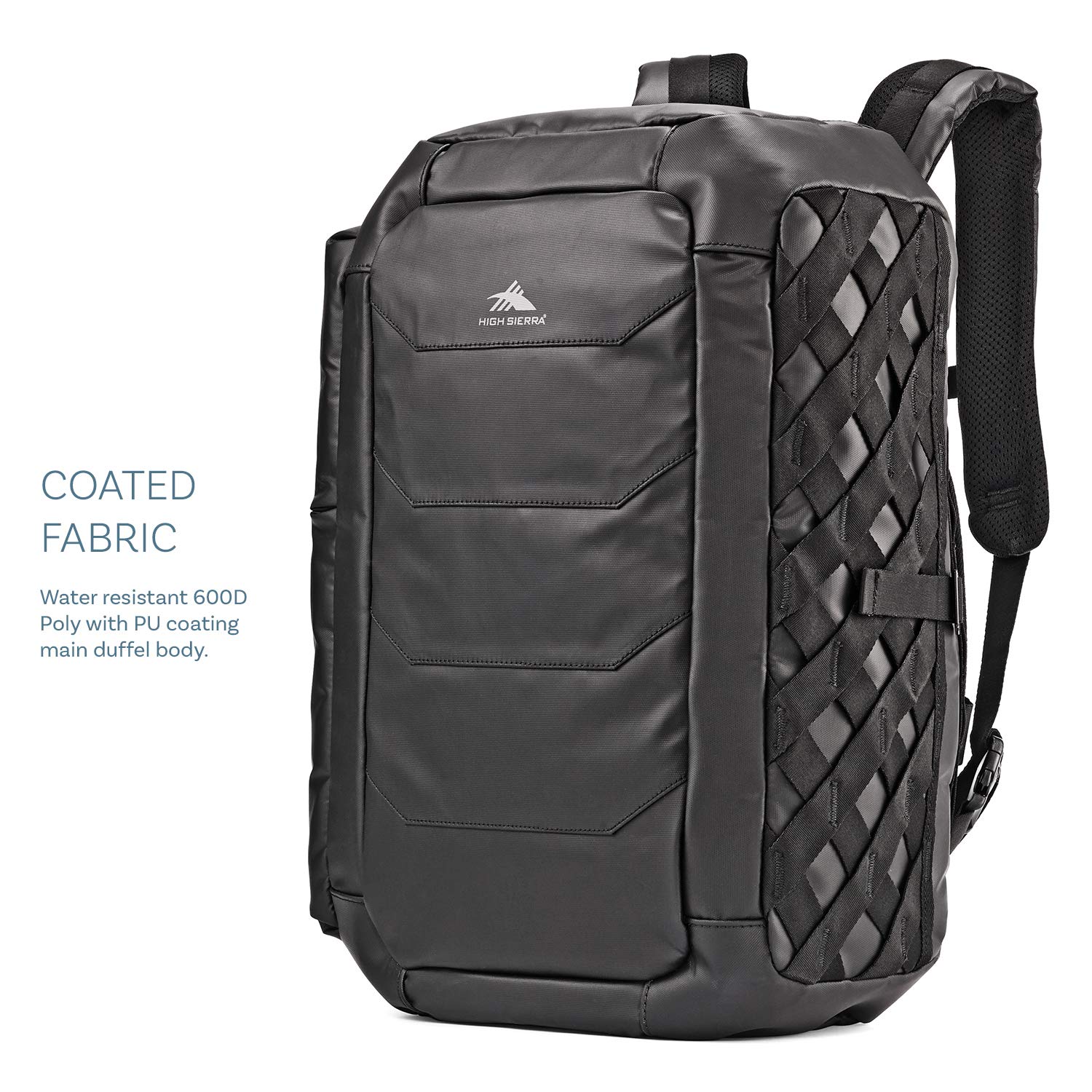 High Sierra OTC Convertible Duffel, Black/Black/Black, One Size