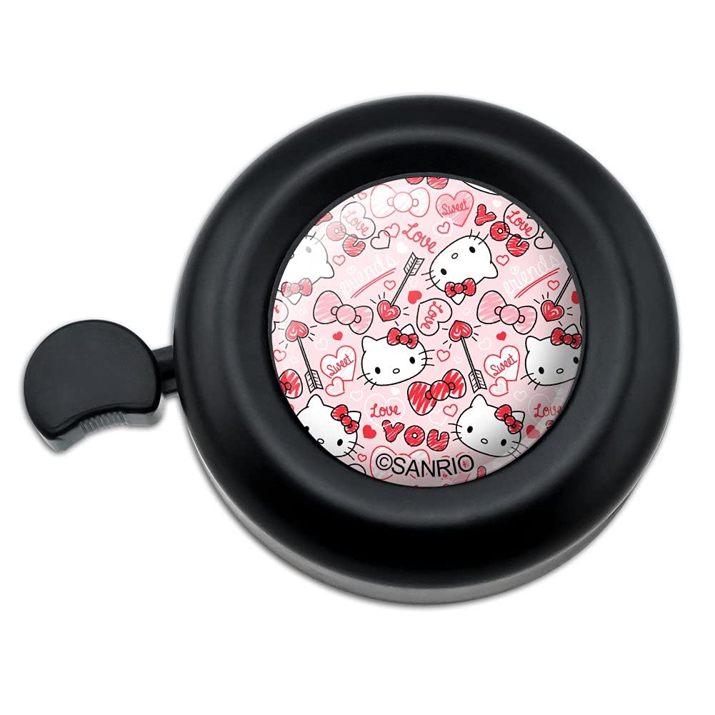 GRAPHICS & MORE Hello Kitty Love You Valentine's Pattern Bicycle Handlebar Bike Bell
