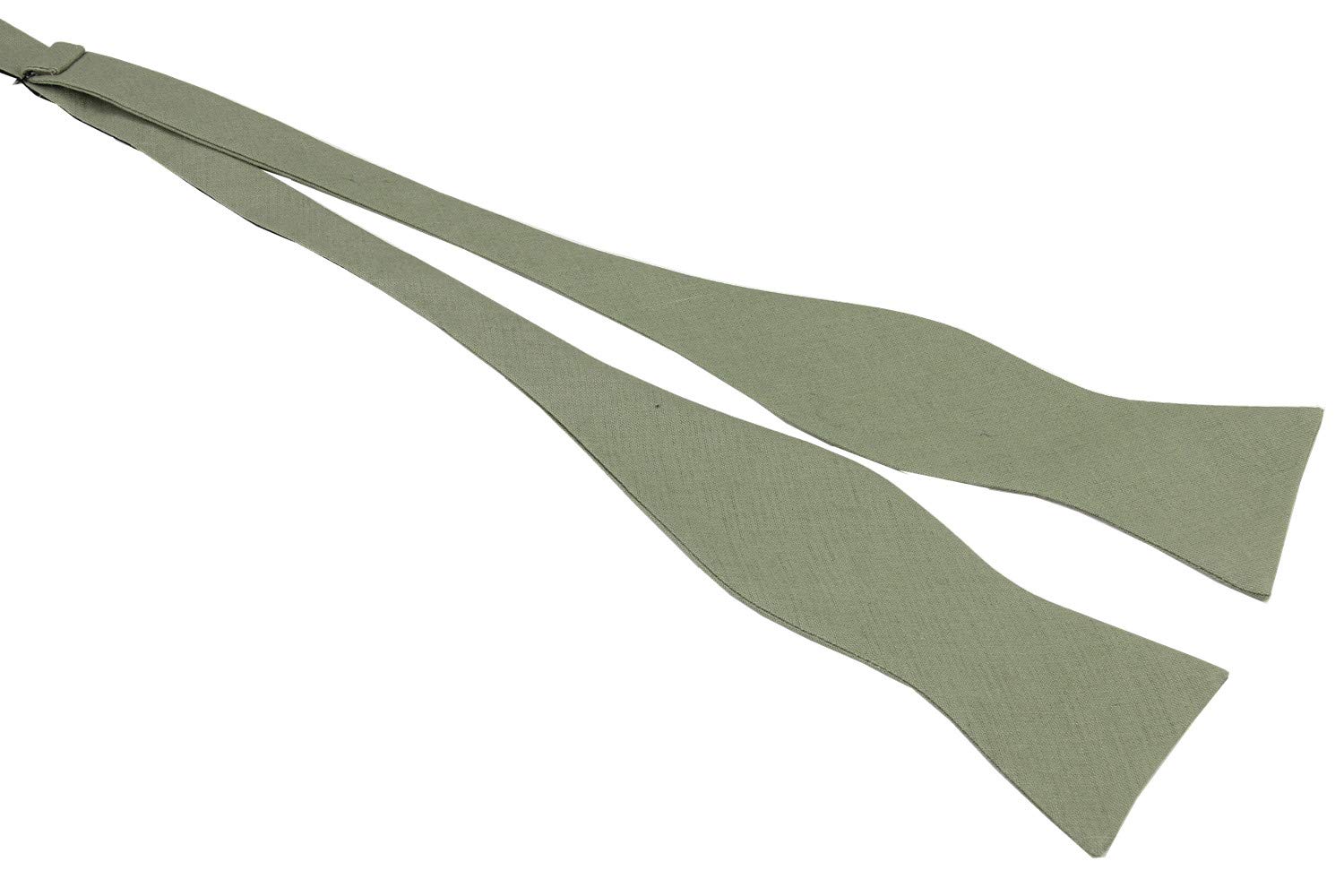 Gollate Mens Solid Linen Self Tie Bow Ties - Classic Butterfly Bowties - Wedding Formal Bowtie (Sage Green)