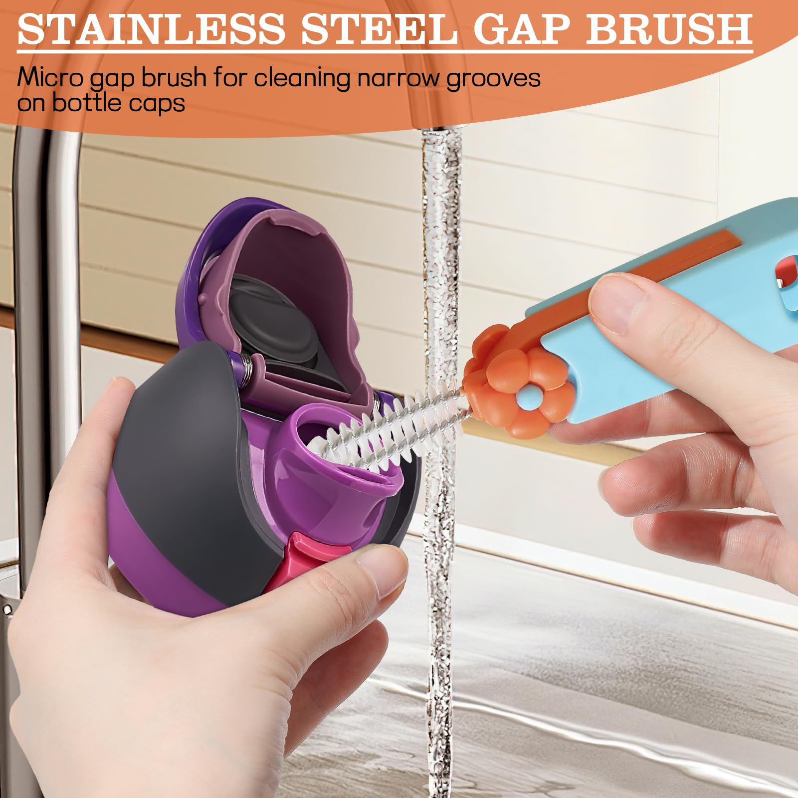 Ieesspd 3 in 1 Cup Lid Cleaning Brush Set - Multi-Functional, Efficient and Durable Brushes for Bottle Gap, Tight Spaces Cup and Portable Cup，Lid Cleaner with Brush(3 Pcs)