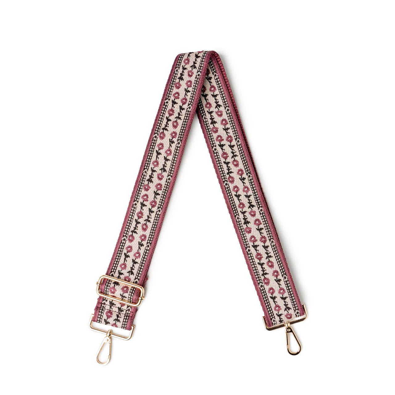 KEDZIE Embroidered Interchangeable Bag Straps Adjustable Length 55” Handbag Purse Strap Replacement 2-inch Wide Guitar Style Crossbody Strap - Rosewood