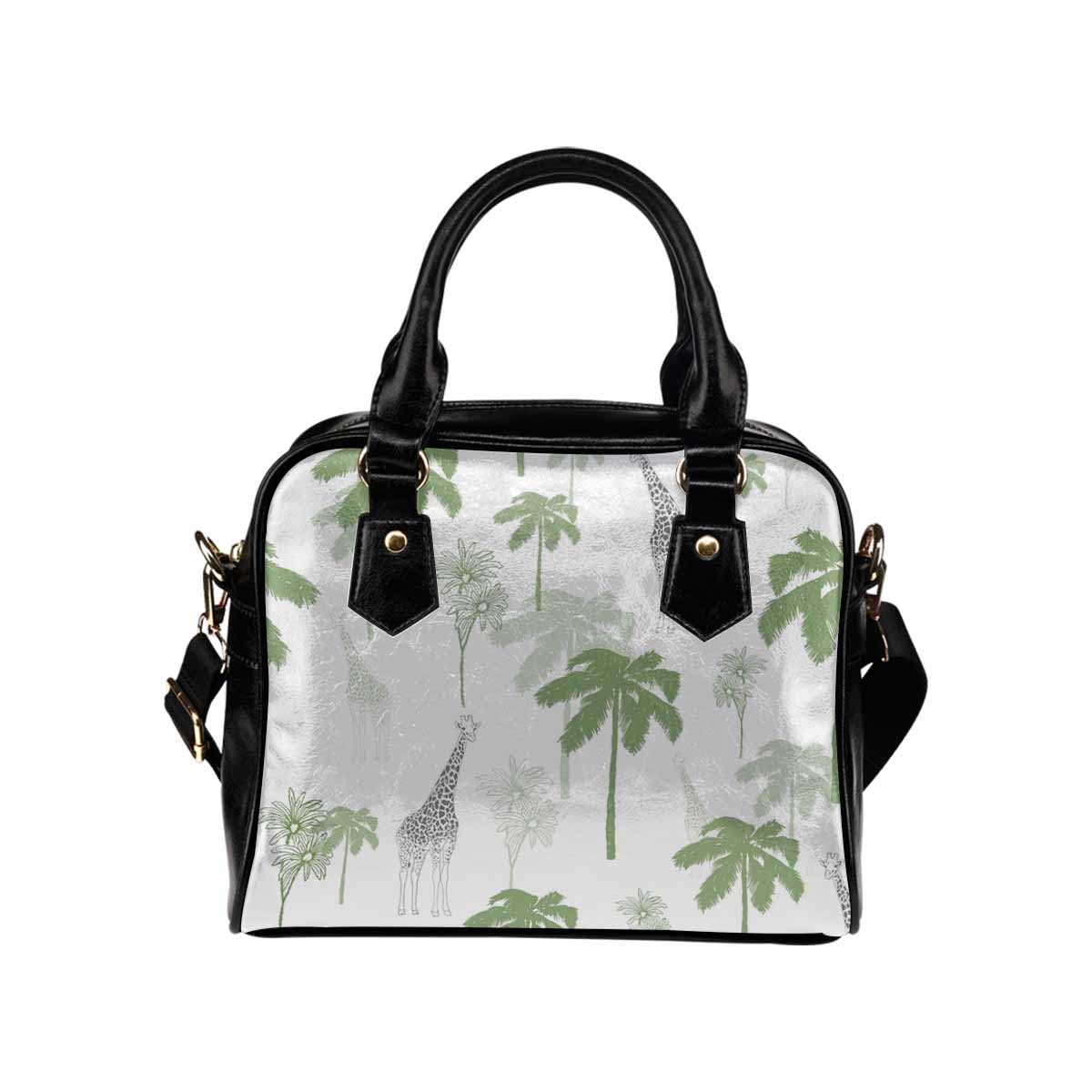 InterestPrint Giraffe Palm Trees PU Leather Purse Handbags Shoulder Crossbody Bag for Women