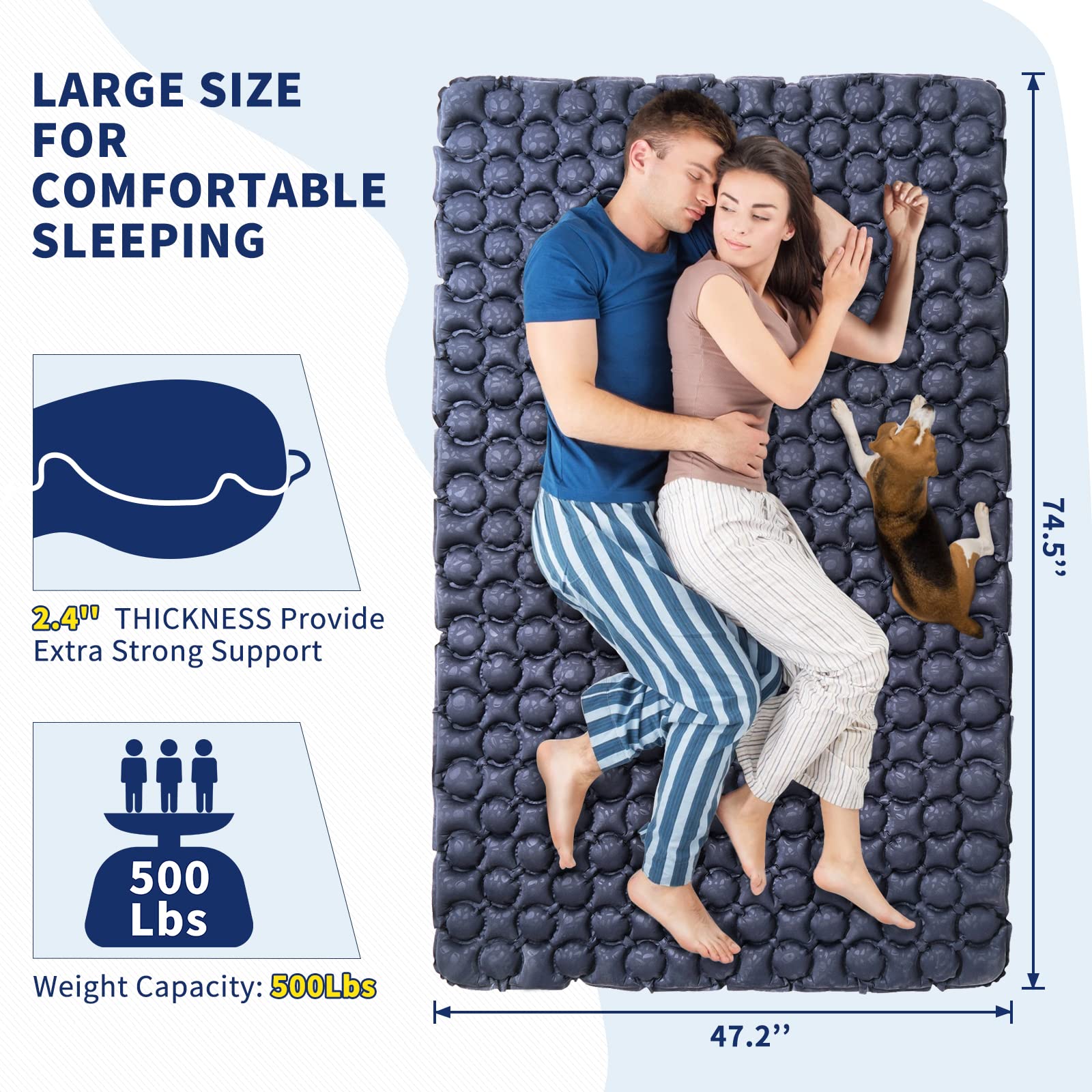 Instant Cabin Tent 6 Person with Ultralight Camping Sleeping Pad 2 Person