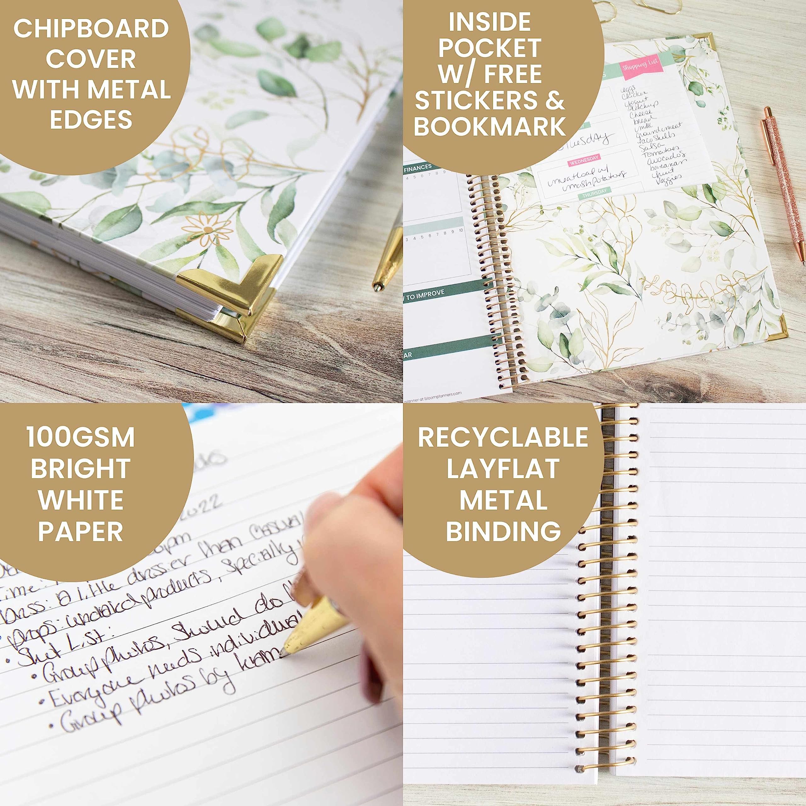 HARDCOVER bloom daily planners 2024 (8.5" x 11") Calendar Year Day Planner (January 2024 - December 2024) - Passion/Goal Organizer - Monthly & Weekly Inspirational Agenda Book - Eucalyptus