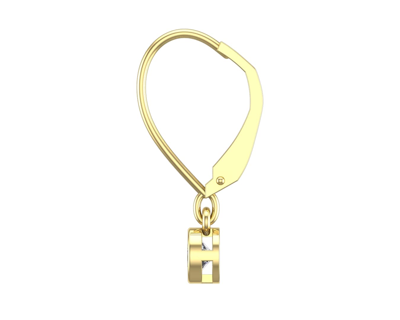 Houston Diamond District 1 Carat 14K Yellow Gold Bezel Set Lever Back Dangle Diamond Earrings Value Collection