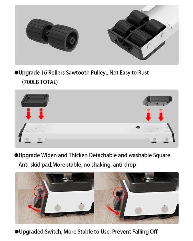 Heavy Duty Appliance Rollers,EWX Fourth Generation Extendable Appliance Rollers Adjustable Base For Washer and Dryer, Easily Move Washing Machine, Furniture,Refrigerators,Wine cooler