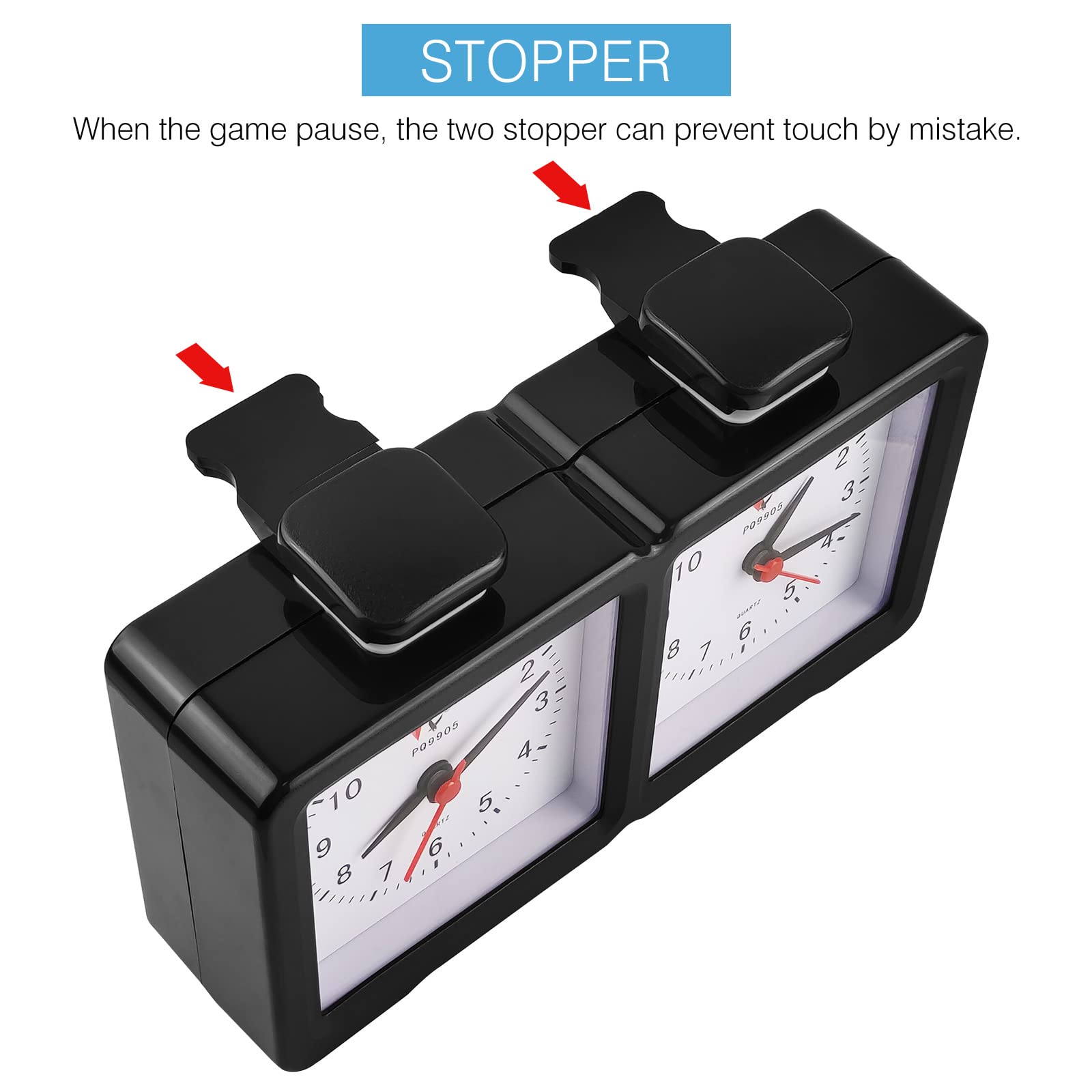 LEAP Analog Chess Clock Traditional Chess Timer with Two Large Dials Chess Set Timer for Chess, Chinese Chess and I-GO (PQ9905)
