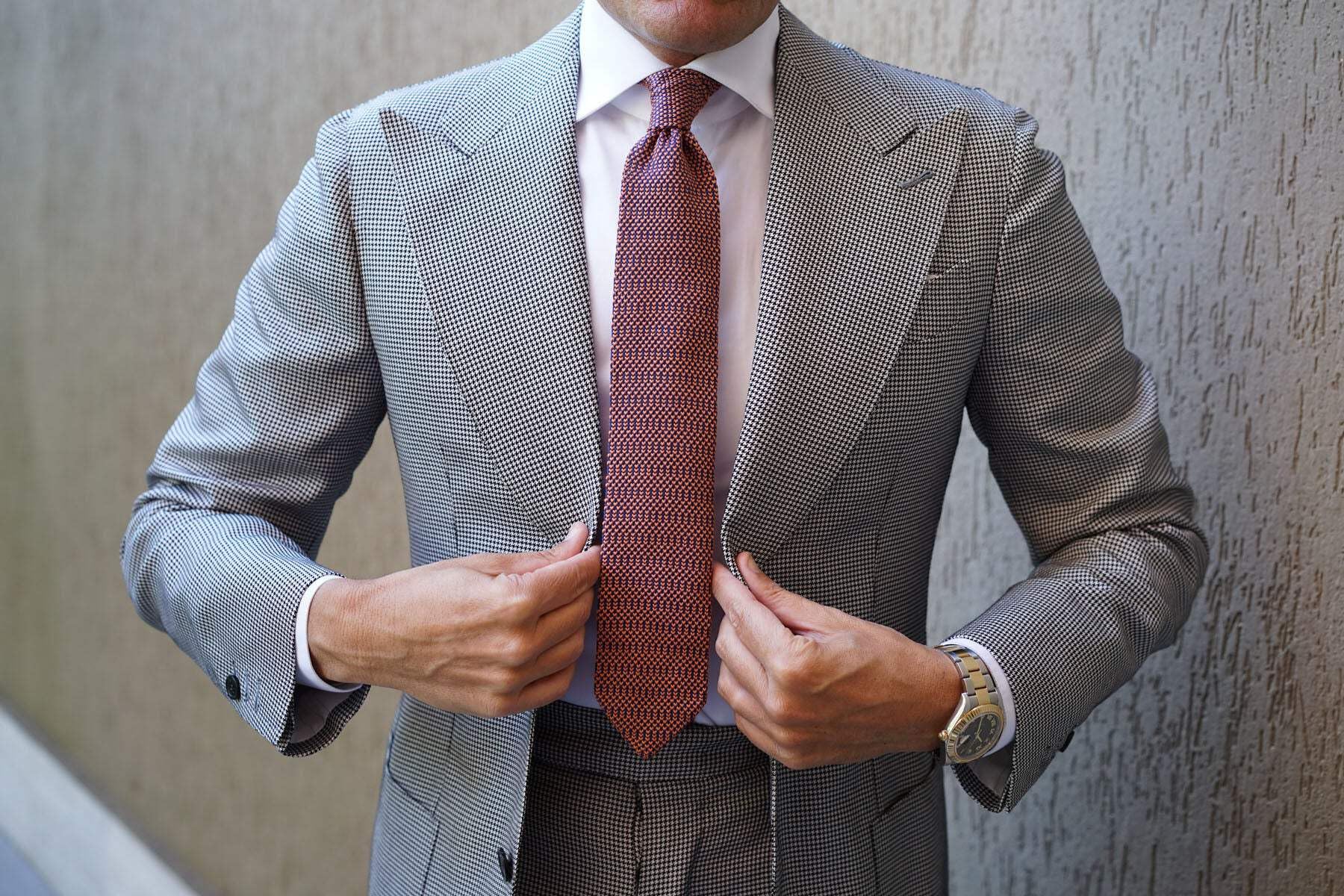 Marrakesh Knitted Tie Orange Marrakesh Knitted Tie