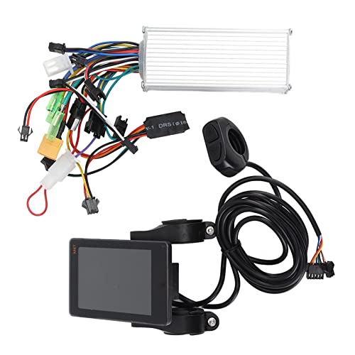 Jopwkuin Electric Bike Controller Panel Kit, Overload Protection ABS Aluminum Alloy LCD Display Electric Scooter Controller Kit 500W 48V 60V for Replacement
