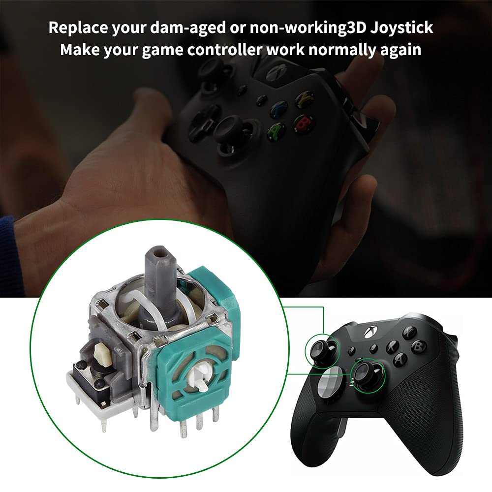 HIGOPLAY 3D Analog Joystick Thumb Stick Sensor Gamepad Thumbstick Replacement Part for Xbox One Controller with D Pads Rubber Conductive R L Button and T6 T8 Torx Screwdriver Repair Kit