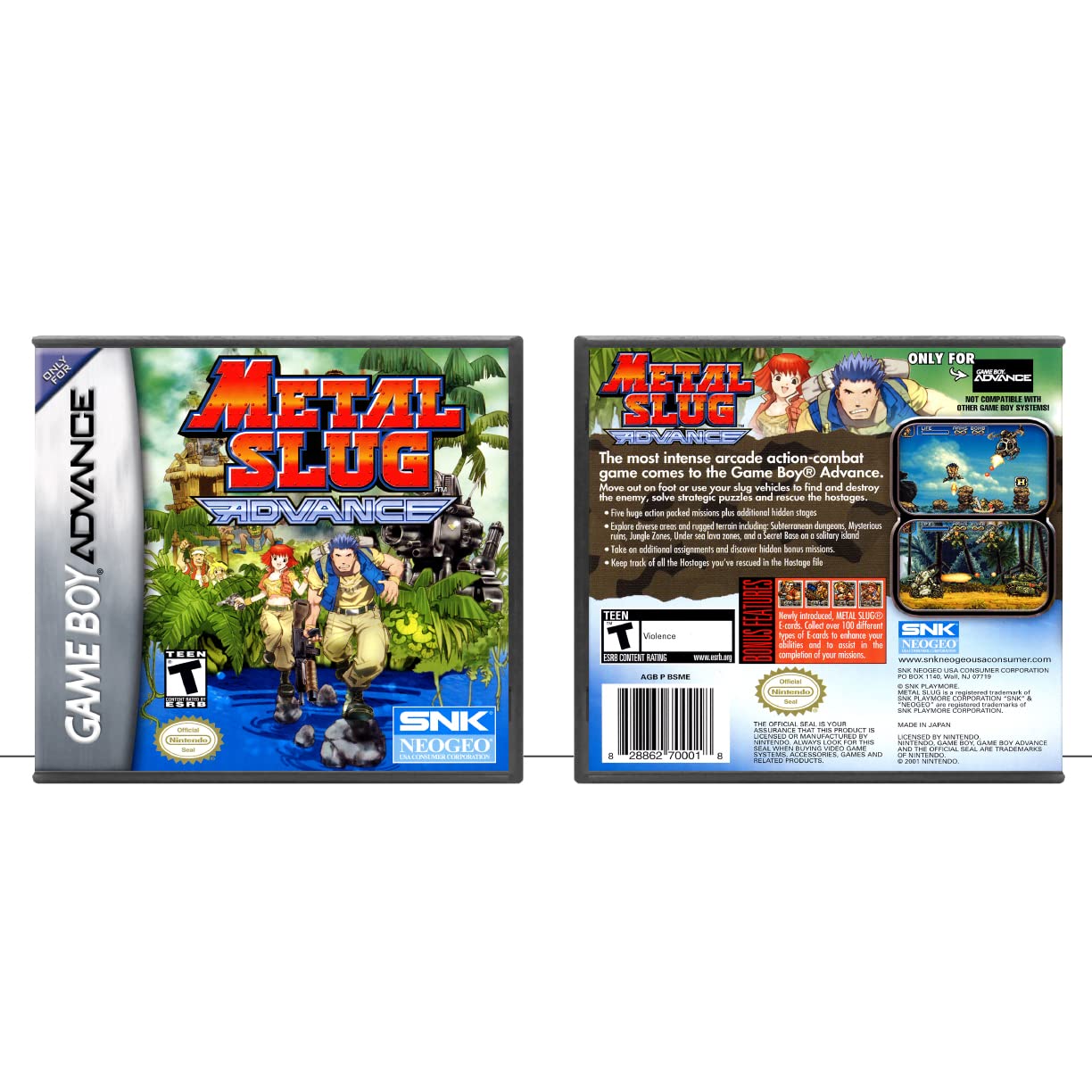 Metal Slug Advance | (GBA) Game Boy Advance - Game Case Only - No Game