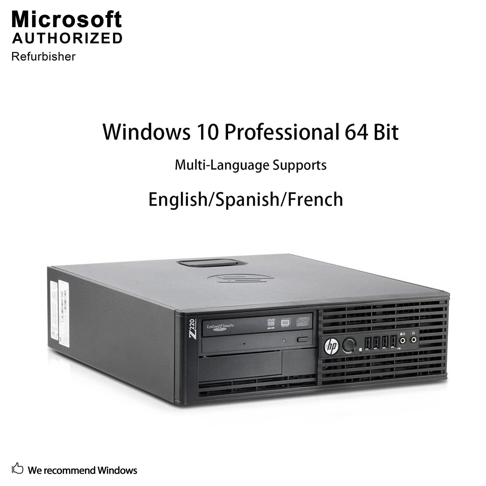 HP Z220 Desktop Computer - Intel Core i7 3.8GHz, 32GB DDR3, New 1TB SSD, Windows 10 Pro 64-Bit, WiFi, DVDRW, USB 3.0 (Renewed)