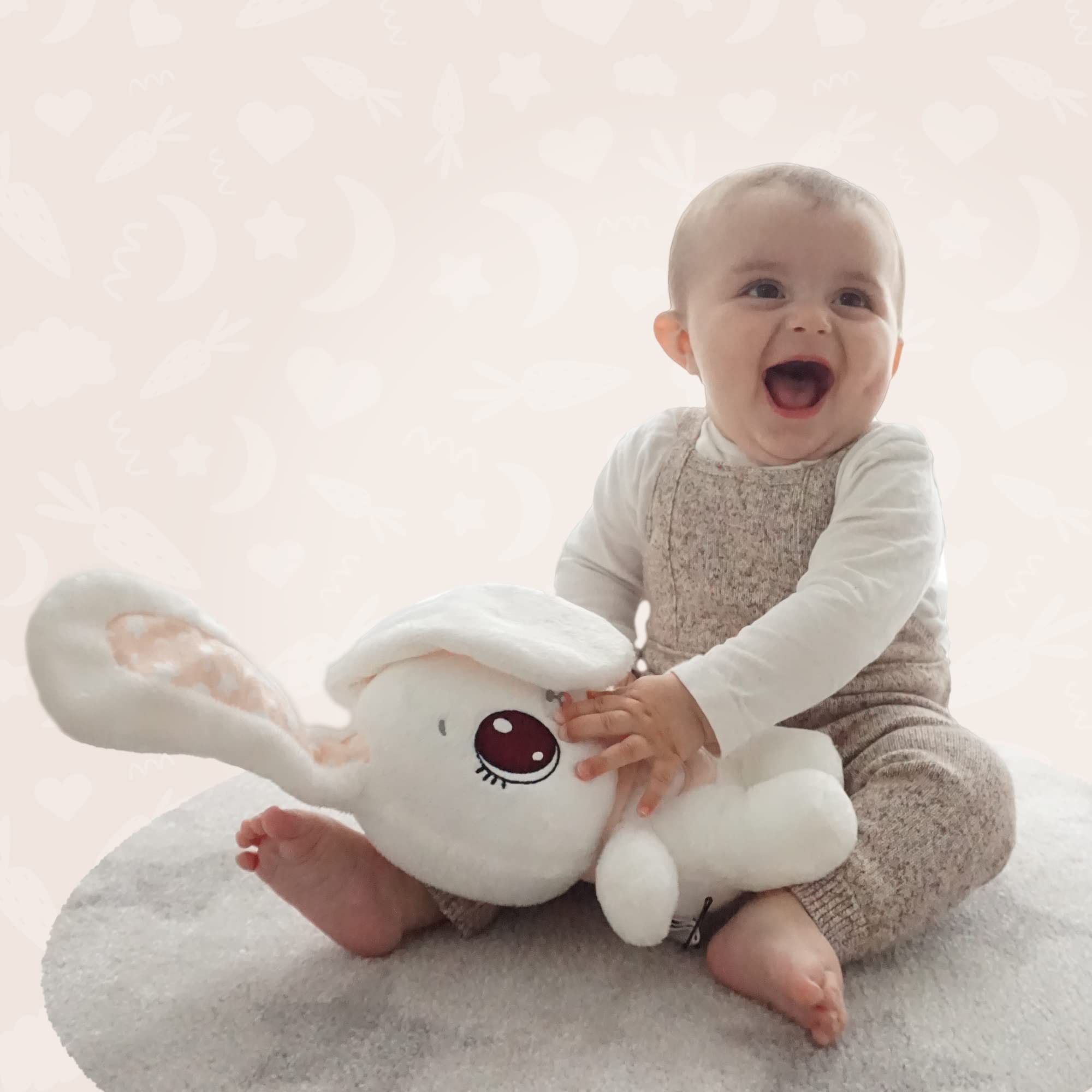 IMC Toys Peekapets Peek-A-Boo- Bunny Pink Plush - Stuffed Animal, Plush Doll - Great Gift for Kids Ages 1-3