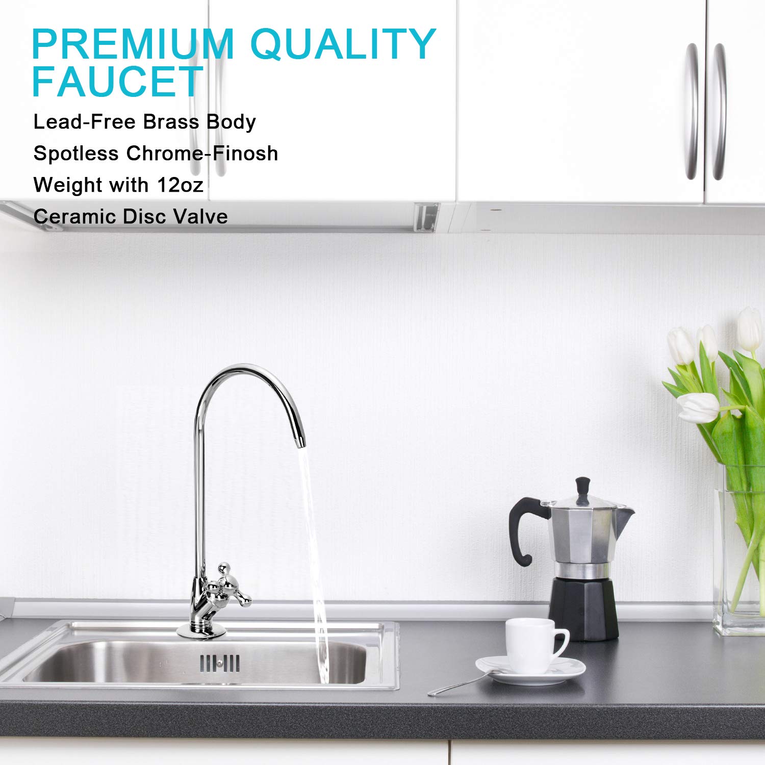 HARUE Under Sink Water Filter,Tap Water Filter,Water Purification System,Food Grade Stainless Steel,Home Water Filter Systems,Under Sink Water Filters For The Kitchen,Filtered Water Dispenser