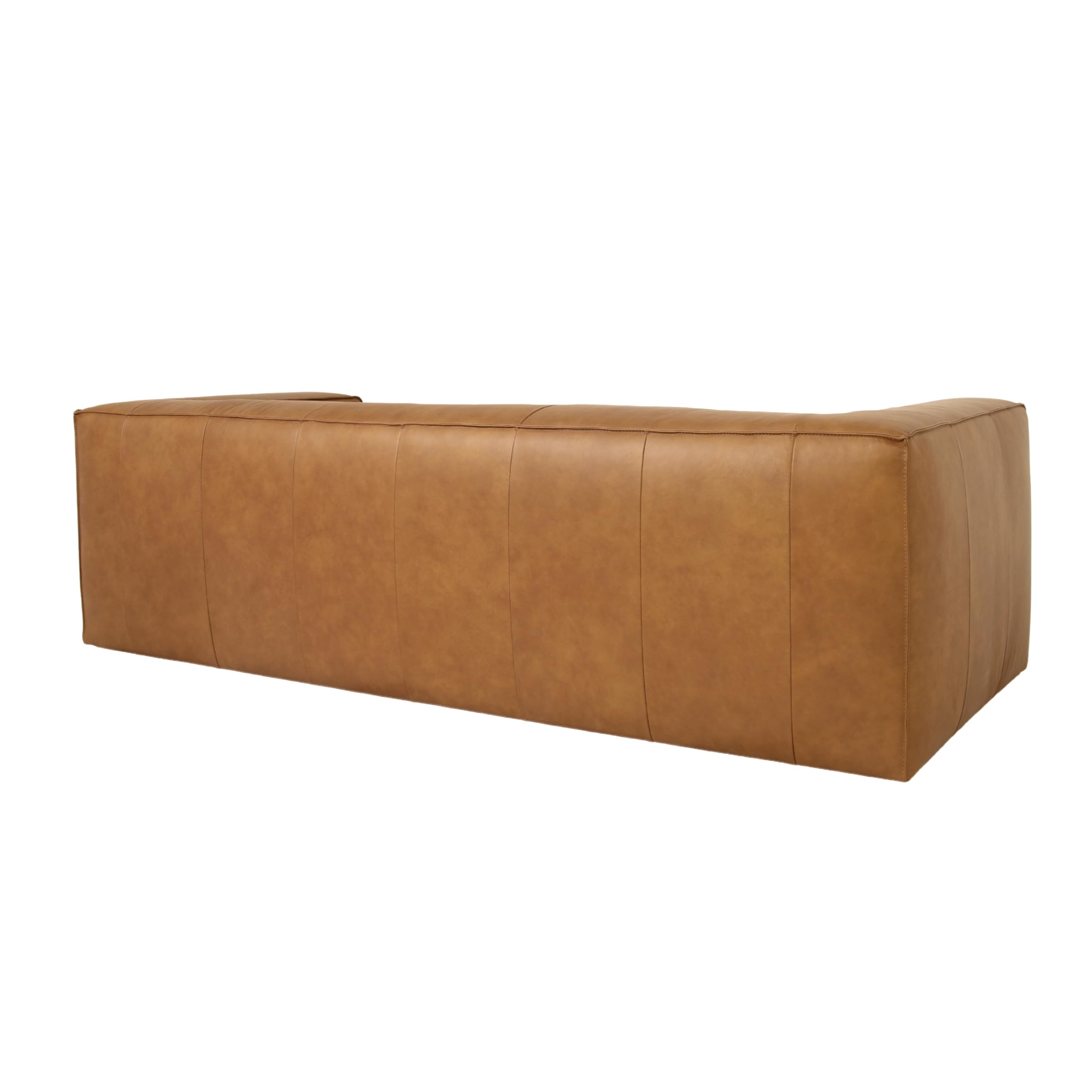 Omax Decor Mason 90" Modern Genuine Top Grain Leather Sofa (Black)