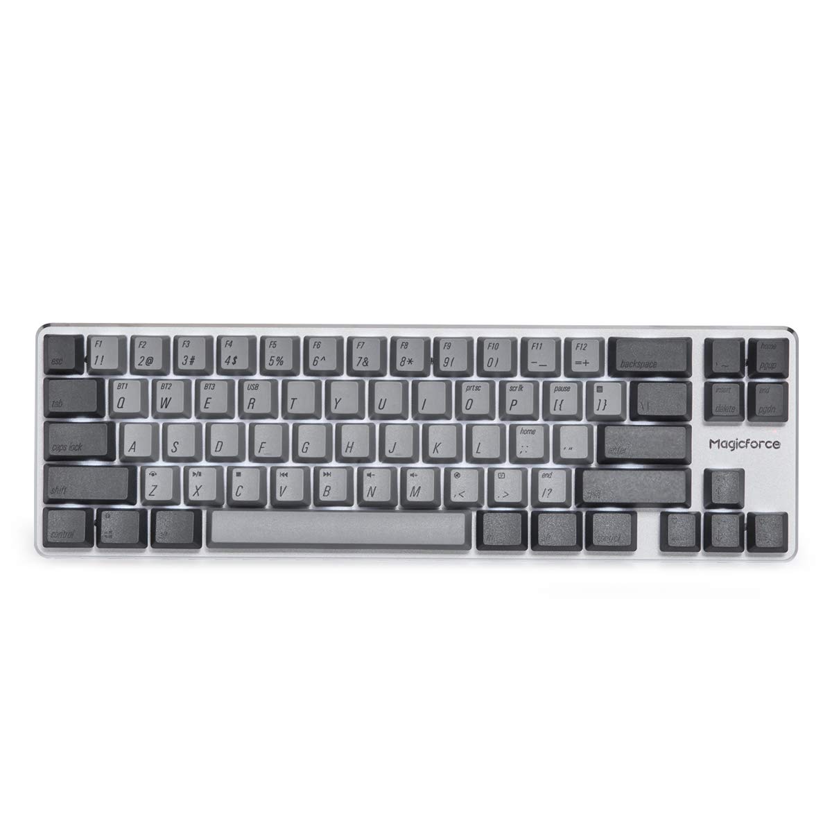 Happy Deals 20% Discount Off Mechanical Gaming Keyboard Brown Switch Wired/Wireless Bluetooth Keyboard 68-keys Mini Design(60%) Gateron Switch PBT Keycaps Grey Combo Color for Gaming/Office Magicforce