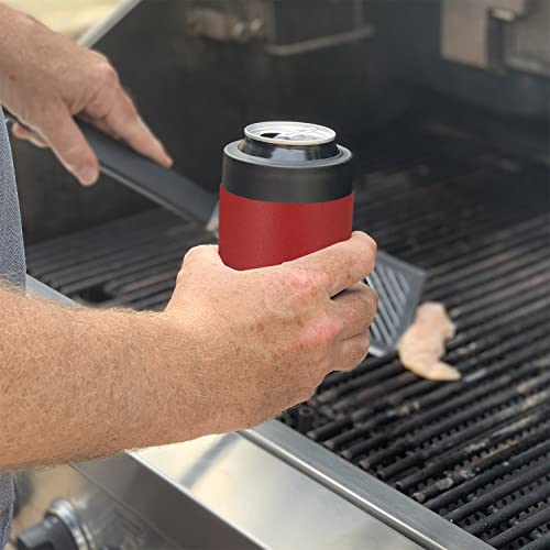 LaserGram Double Wall Insulated Beverage Can Holder, Oncology, Personalized Engraving Included (Standard Can, Maroon)