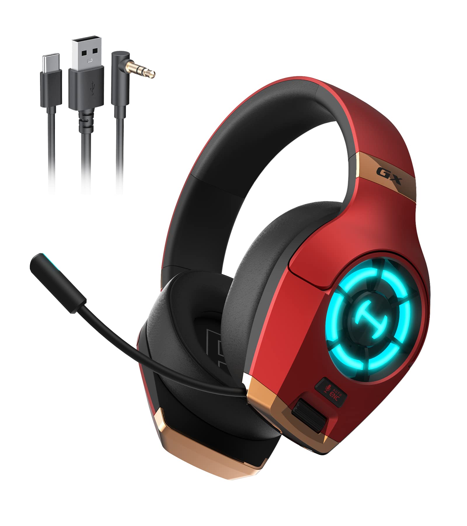 HECATE by Edifier GX Xbox Gaming Headset, Hi-Res Audio, Noise Cancelling Wired Gaming Headphones with Microphone for PS4/ PS5/ PC/Switch/Xbox Gamepad - USB/Type-C/3.5mm - RGB Lighting - 50mm Driver