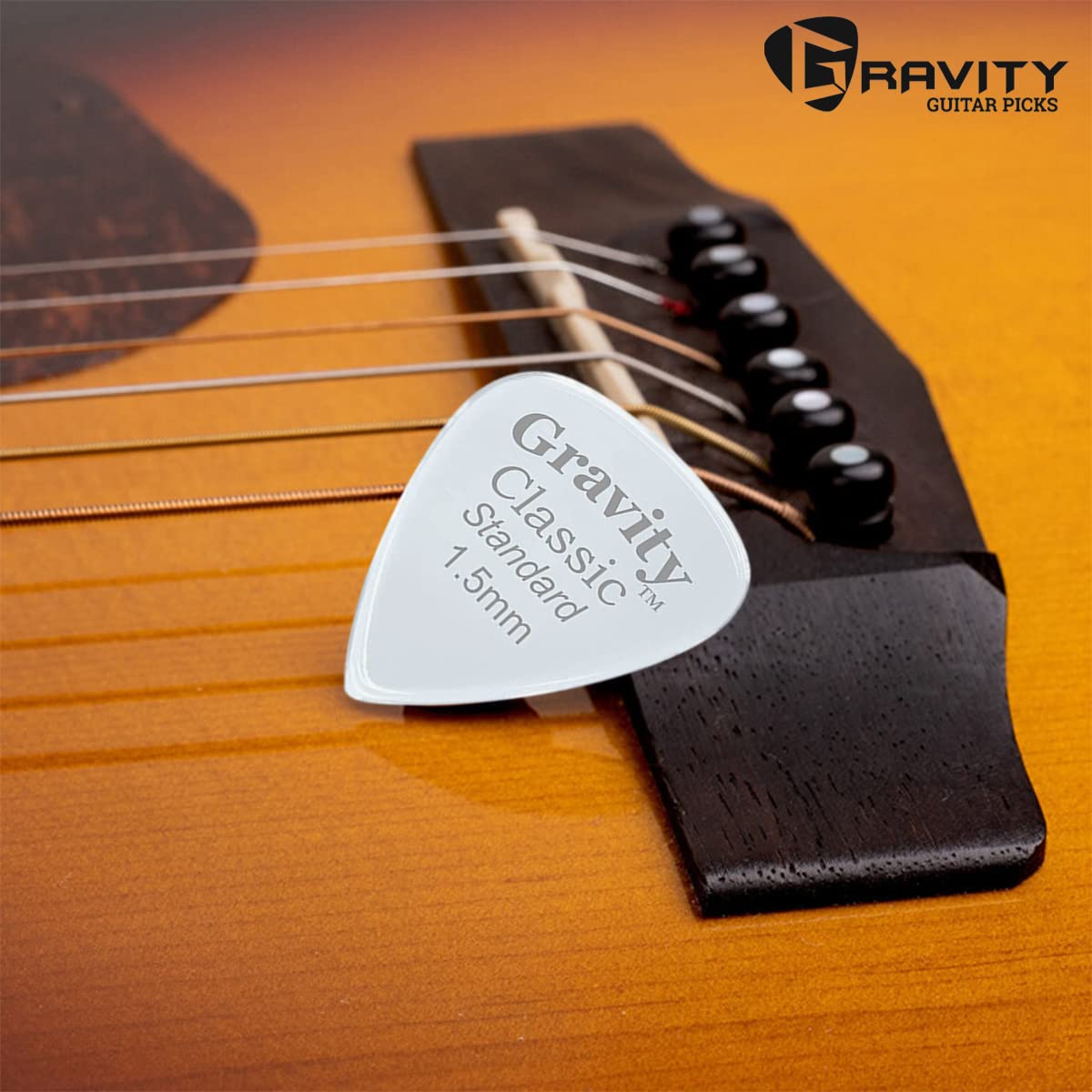 Gravity Guitar Picks - Acrylic | Classic Standard 1.5mm | 8 Color Assortment | Brighter, Louder, Faster