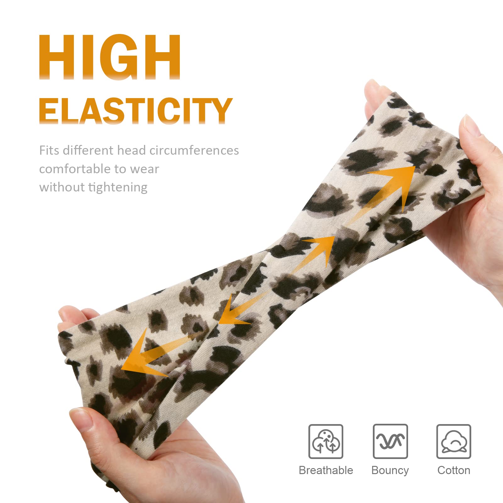Huachi Twisted Headbands for Women's Hair Non Slip Wide Bandana Head Bands Cute Elastic Workout Hair Accessories, 6 Pack