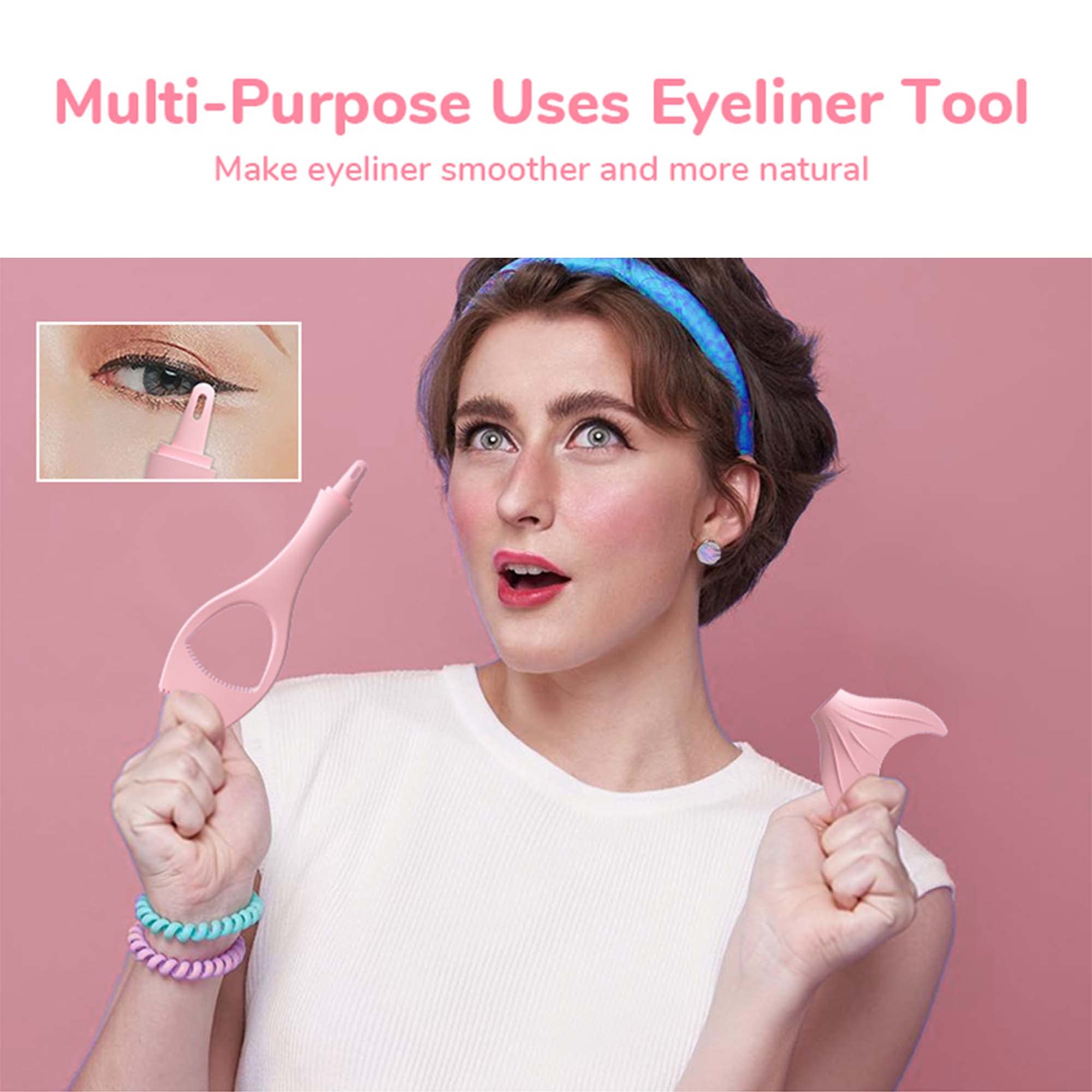 Mascara Shield Applicator Guard | Silicon Eyeliner tool | Upper and Lower Eye Lash Shield for Applying Lashes | Reusable Makeup Mascara applicator tool | Pink, 0.96 ounces, 1.0 Count, (Pack of 1)