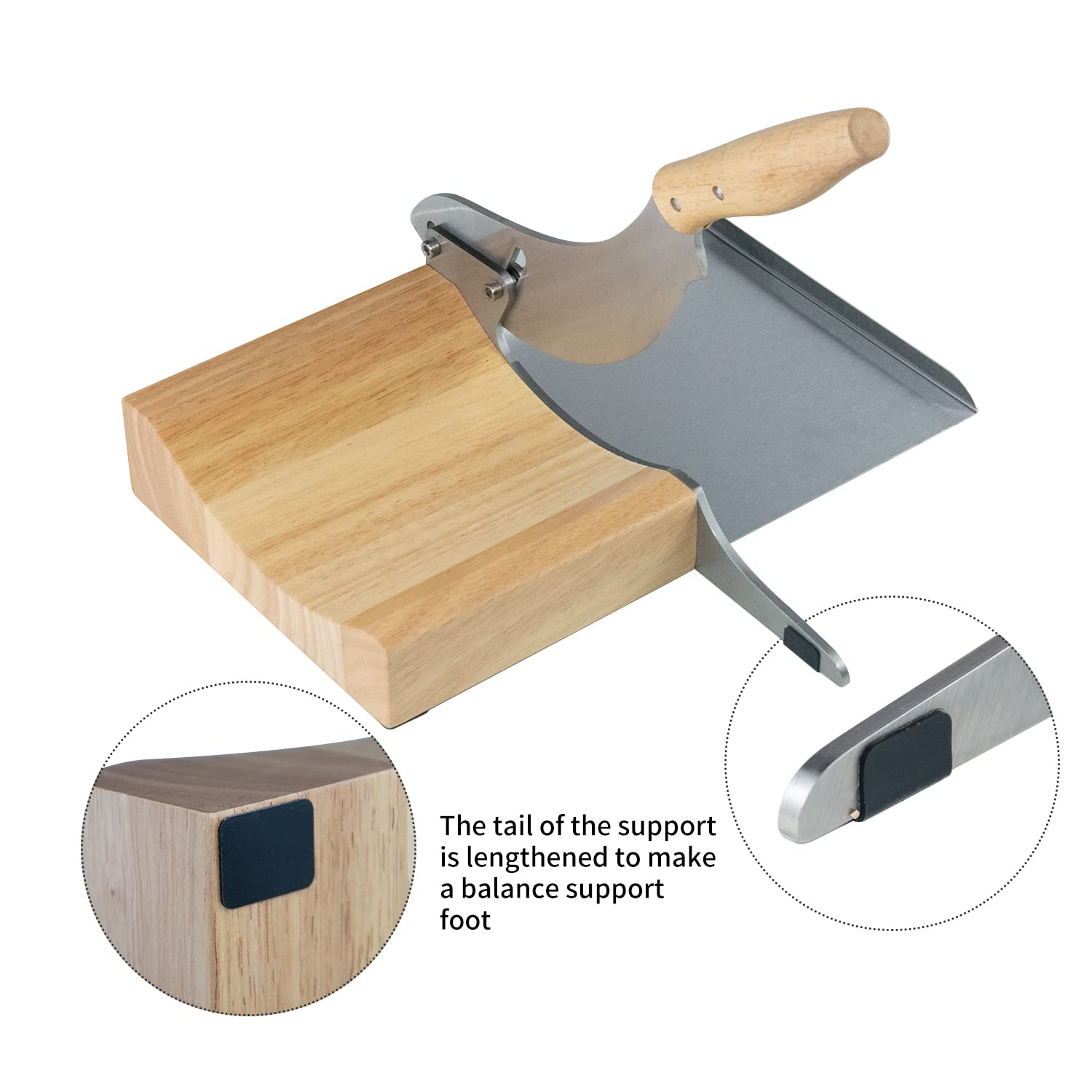 huyear Manual Chinese Medicine Slicer Stainless Steel Herb Medicine Slicer, Adjustable Thickness Herb Cutter with Tray Sharpener for Panax Quinquefolius Beef Jerky Dried Vegetable Nougat