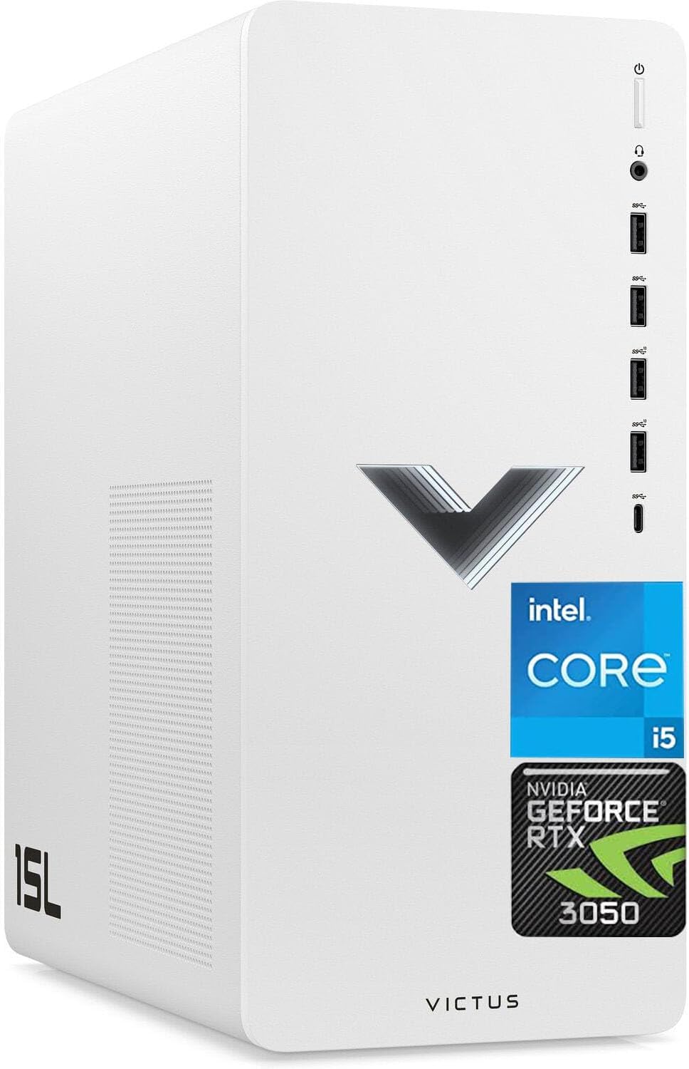 HP 2023 Newest Victus Gaming Desktop, Intel Core i5-12400 Processor(6-core), NVIDIA GeForce RTX 3050 Graphics, 16GB RAM, 512GB SSD, 9 USB Ports, Bluetooth and Wi-Fi, Windows 11 Home, White