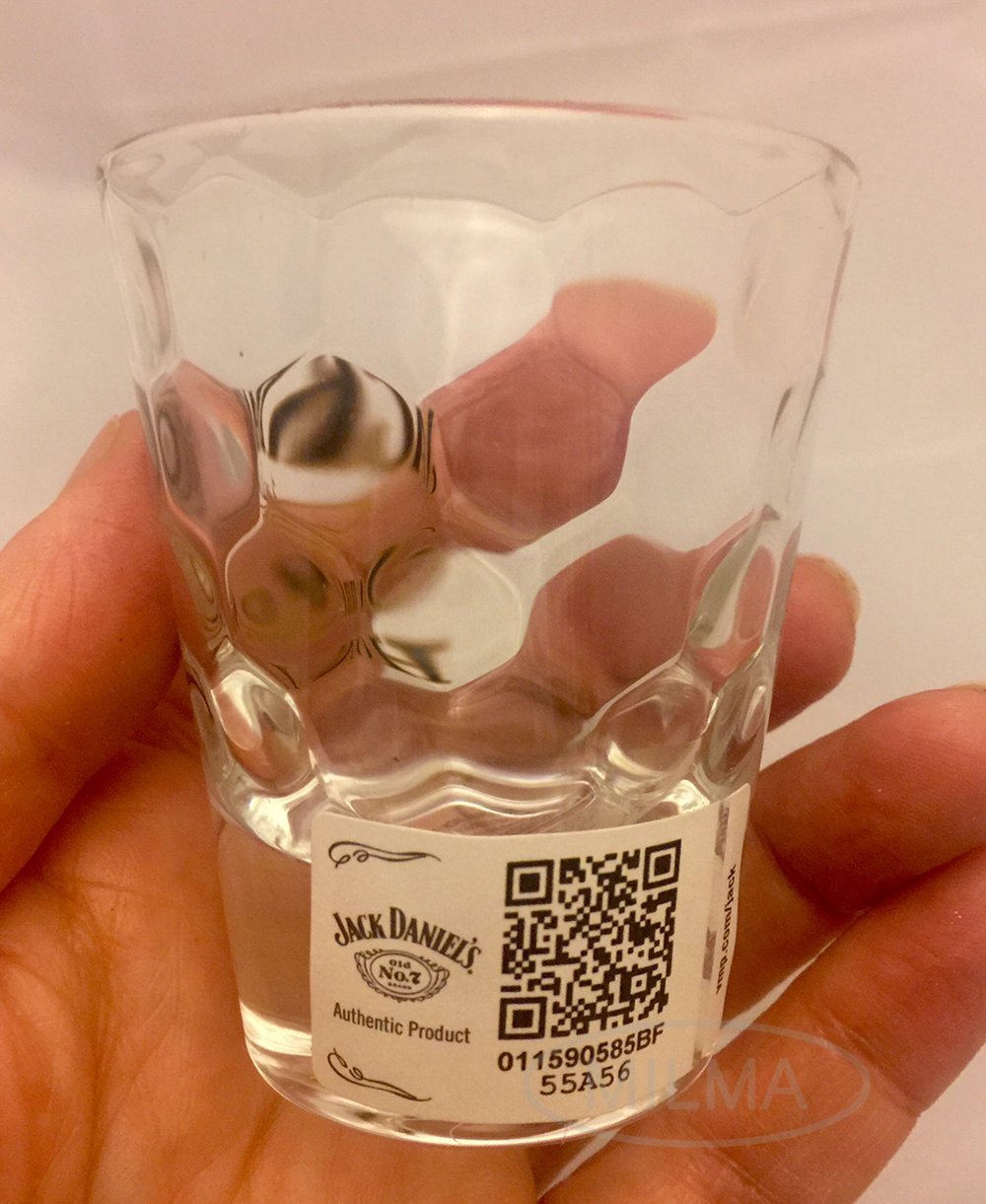 Jack Daniel's Shot Glass Bee Logo Whiskey Glass Honeycomb Faceted Glass Barware Collection Made in Italy