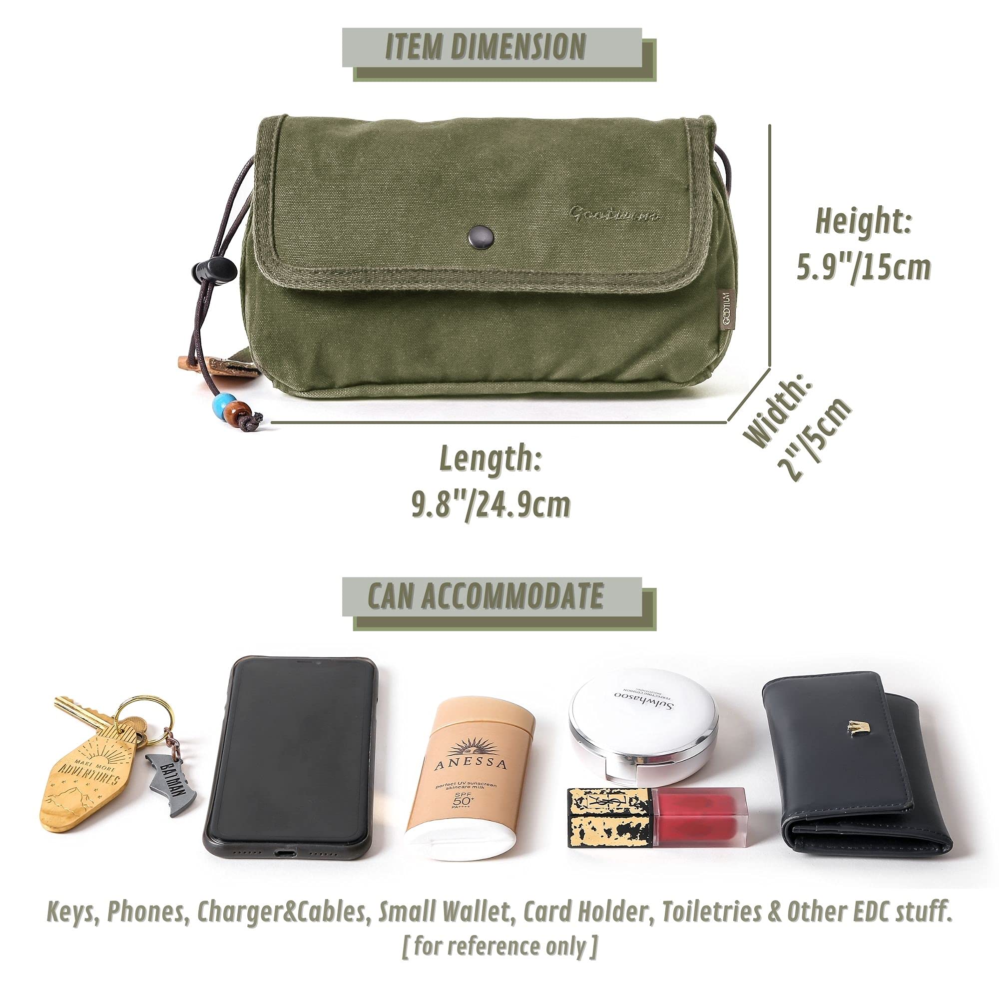 Gootium Canvas Small Crossbody Purse - Flap Shoulder Bag Daily Essentials Pouch, Olive